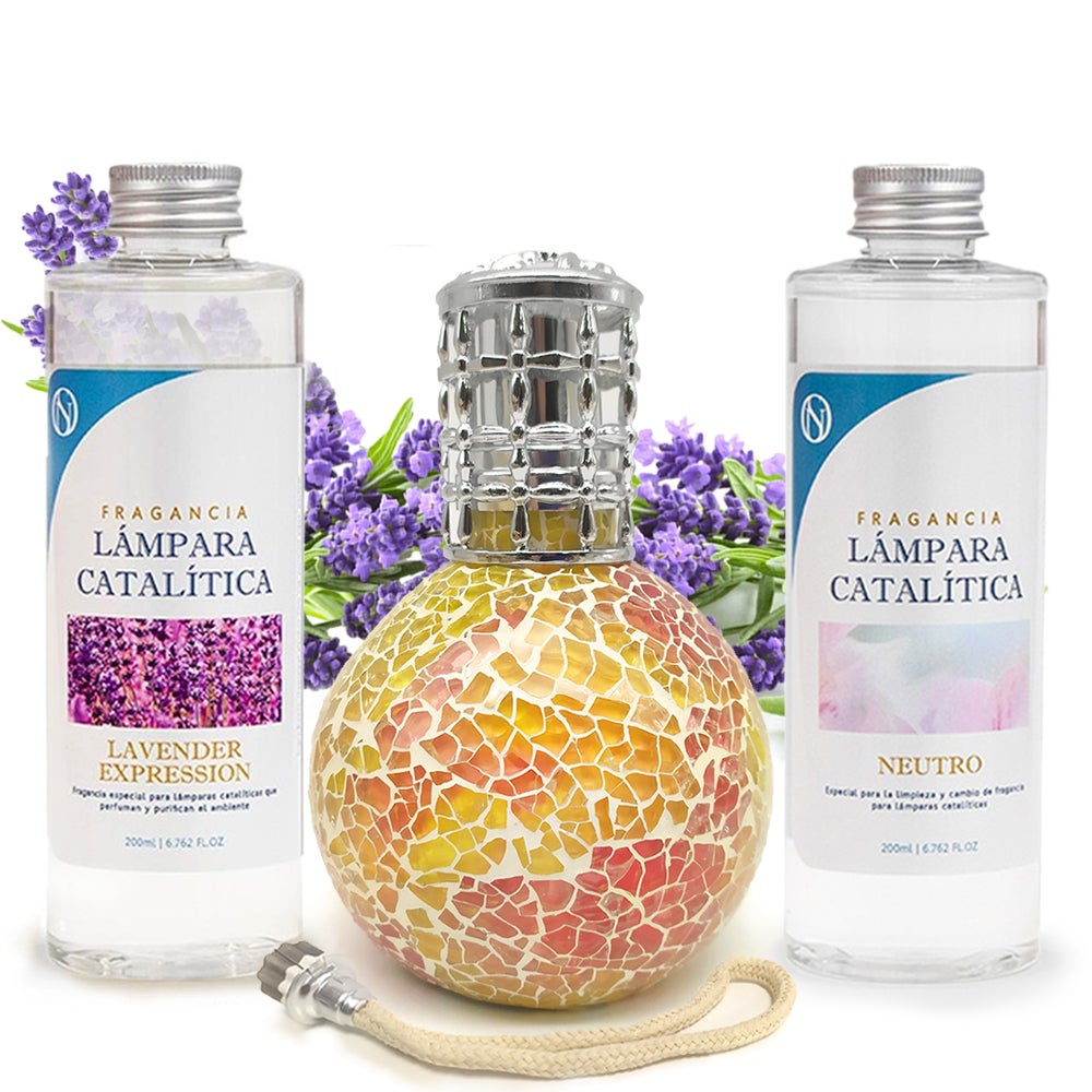Pack Ahorro Lámpara Catalítica Mosaico Bicolor + Fragancia Lavender Expression (200ml ...