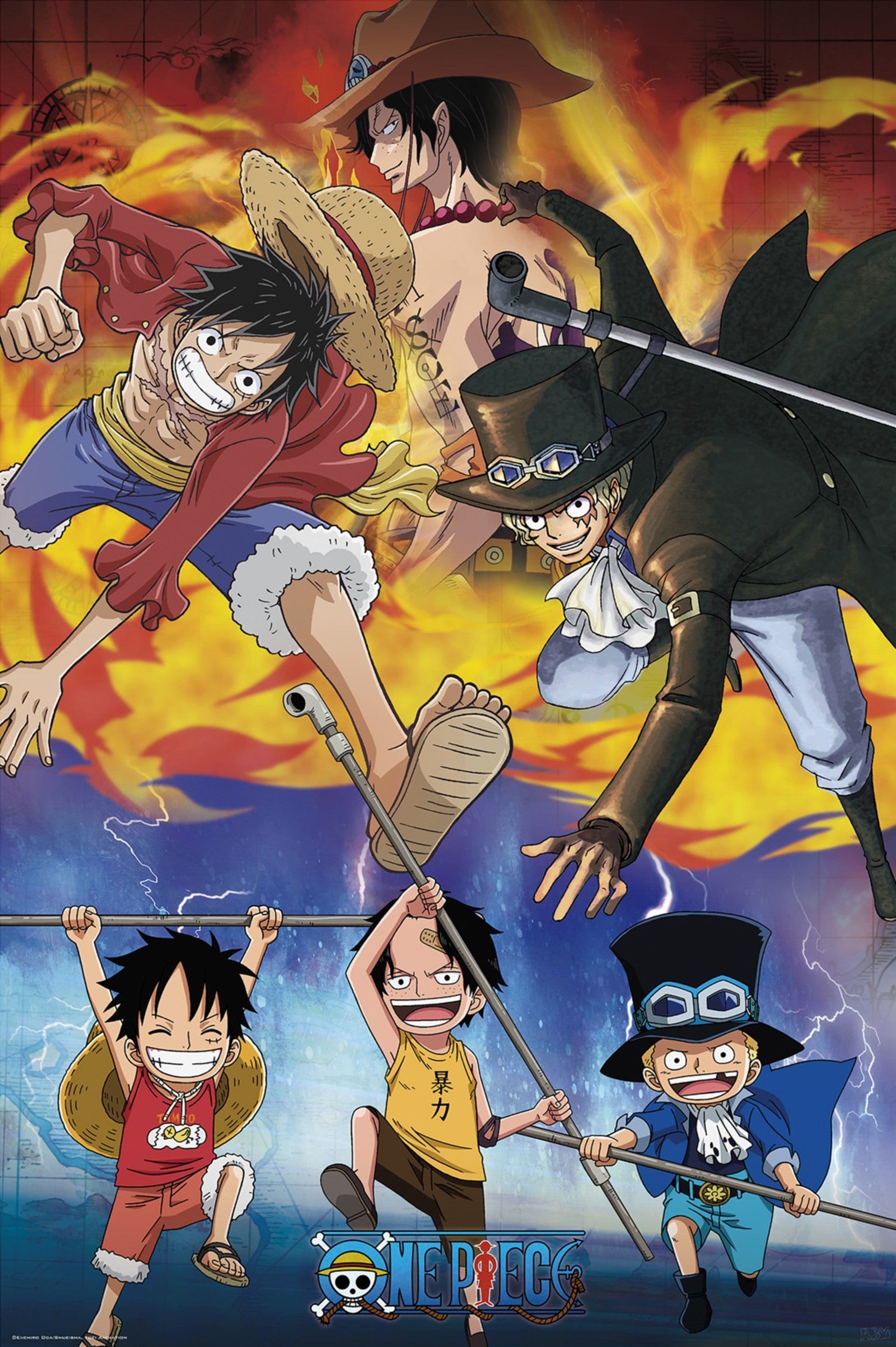 Poster One Piece - Ace Sabo Luffy 61x91.5cm | Leroy Merlin