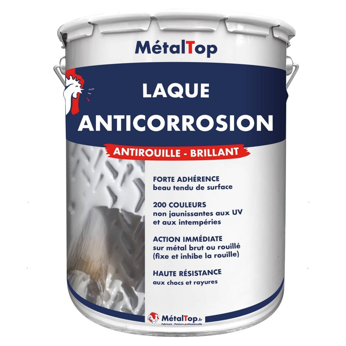 Laque Anticorrosion - Rouge rubis - RAL 3003 - 5 L - Métaltop | Bricoman