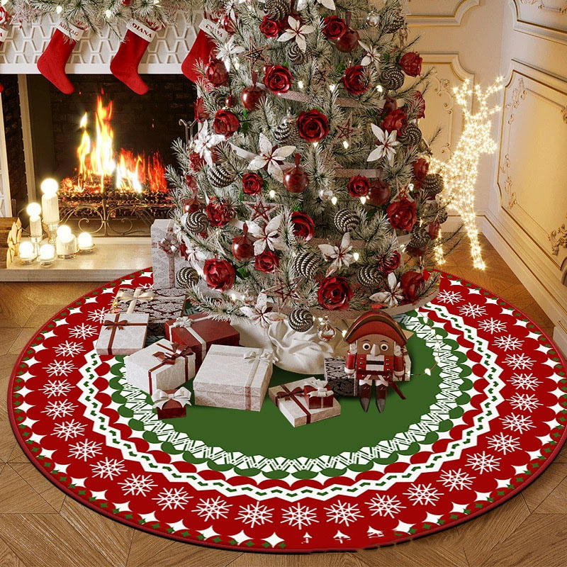 Alfombra decorativa redonda, alfombra base para árbol de Navidad ...