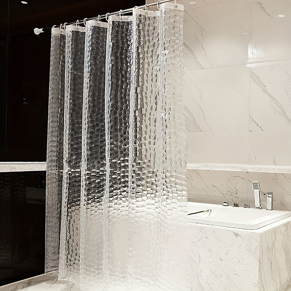 Cortina de ducha para baño, elegante diseño de rayas, transparente de ...