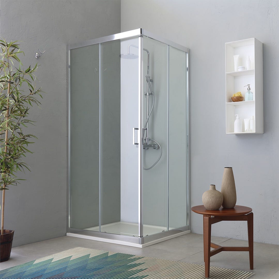 Paroi de douche moderne avec profil plat 70x120 | Fly | Bricoman