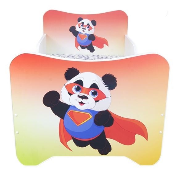 Lit enfant avec sommier et matelas un monde joyeux super panda 80x160 ...