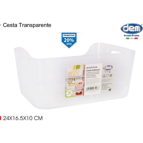 CESTA MULTIUSOS TRANSPARENTE 24X16,5X10CM | DEM | Leroy Merlin