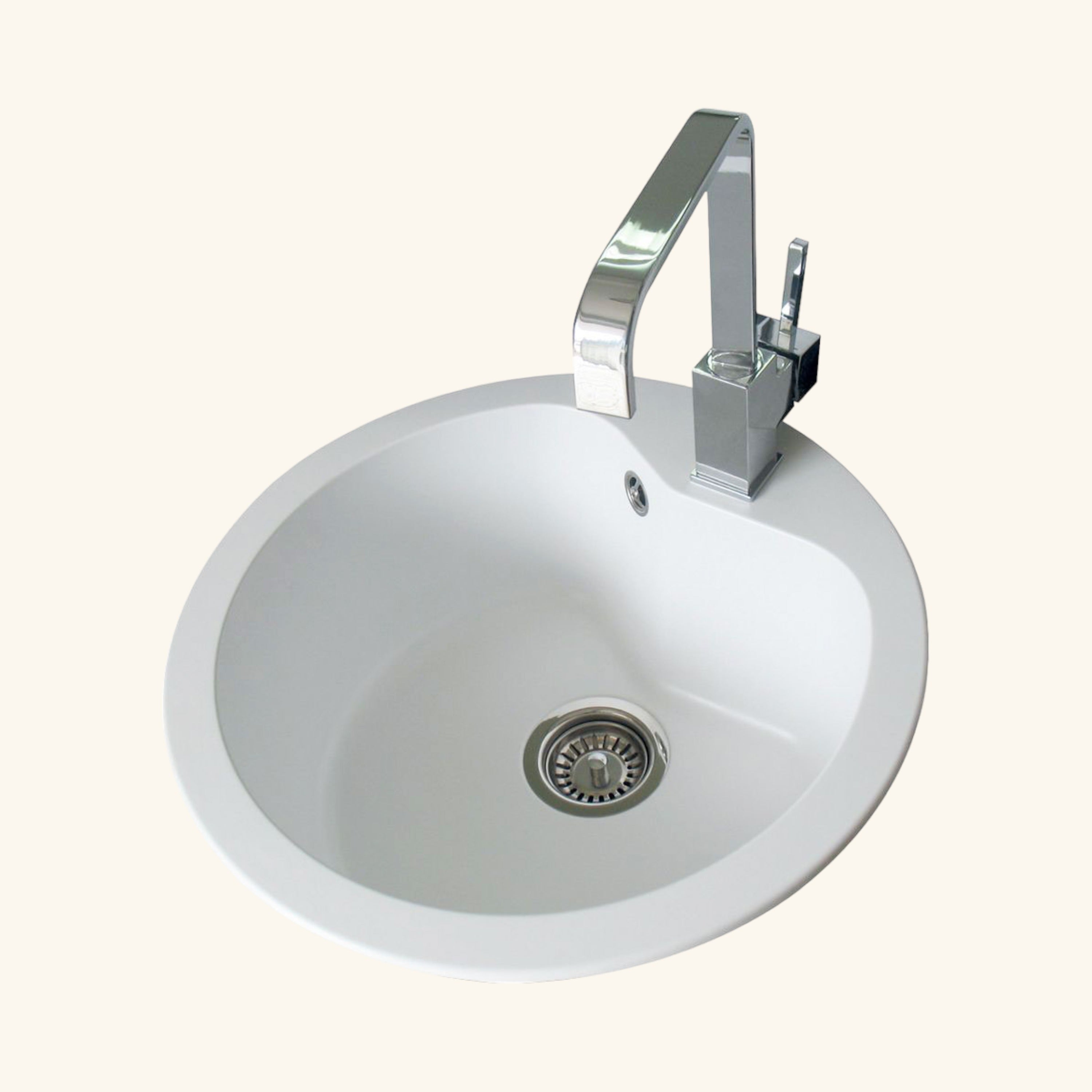 Évier rond en synthèse blanc SAMARA 1 bac | Leroy Merlin