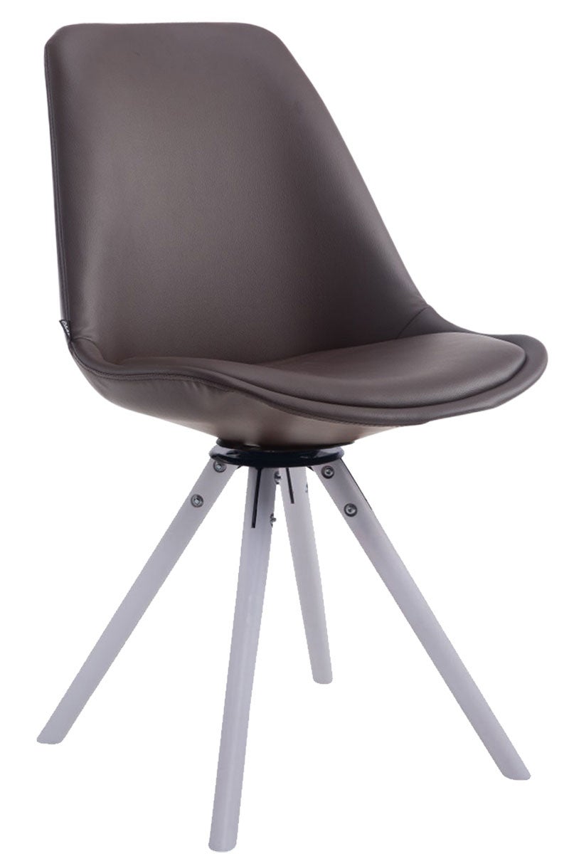 Chaise visiteur Calais pivotante blanche ronde brun | Leroy Merlin