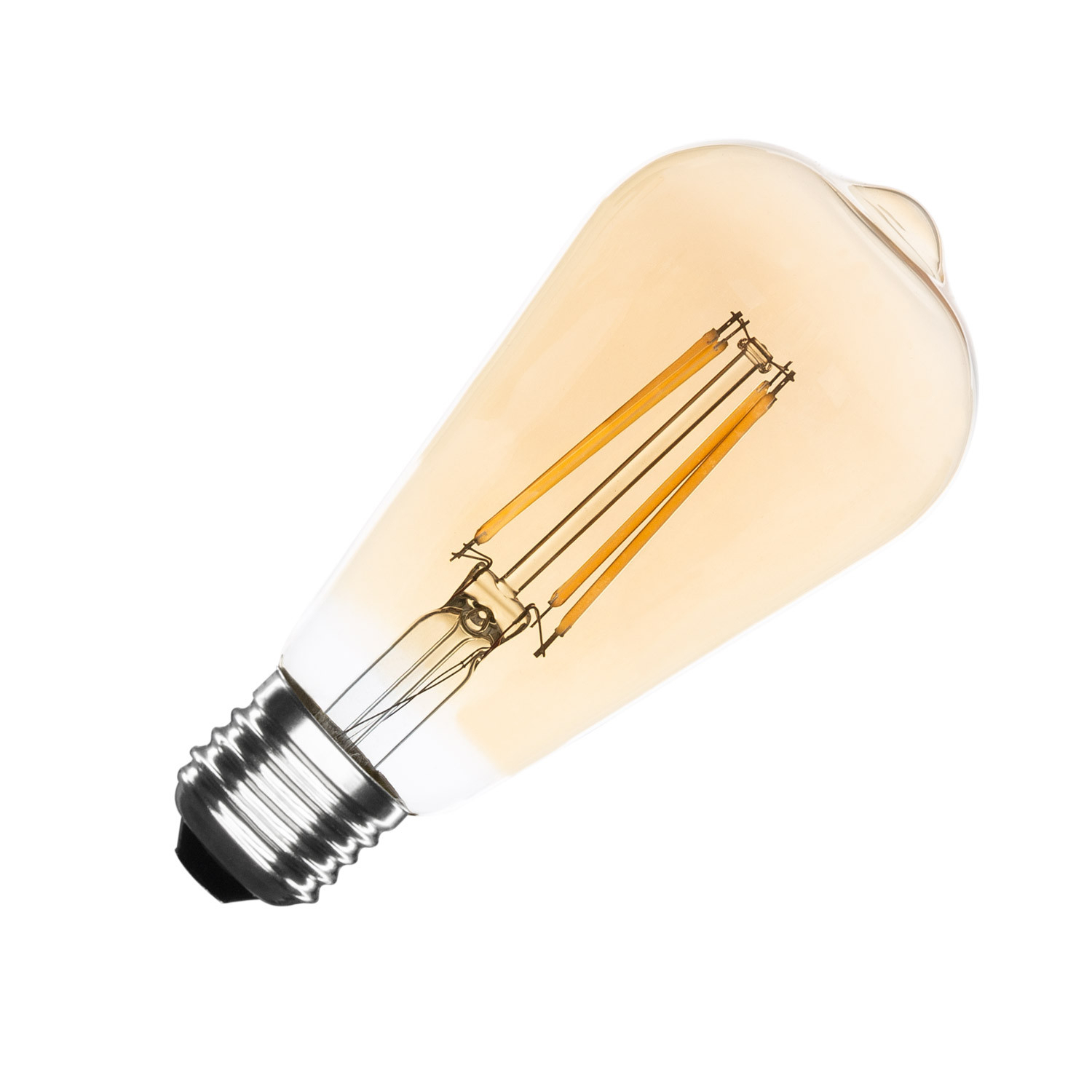 Ampoule LED Filament E27 8W 750 lm Dimmable ST64 Gold No Flicker 2700K Blanc chaud | Leroy Merlin