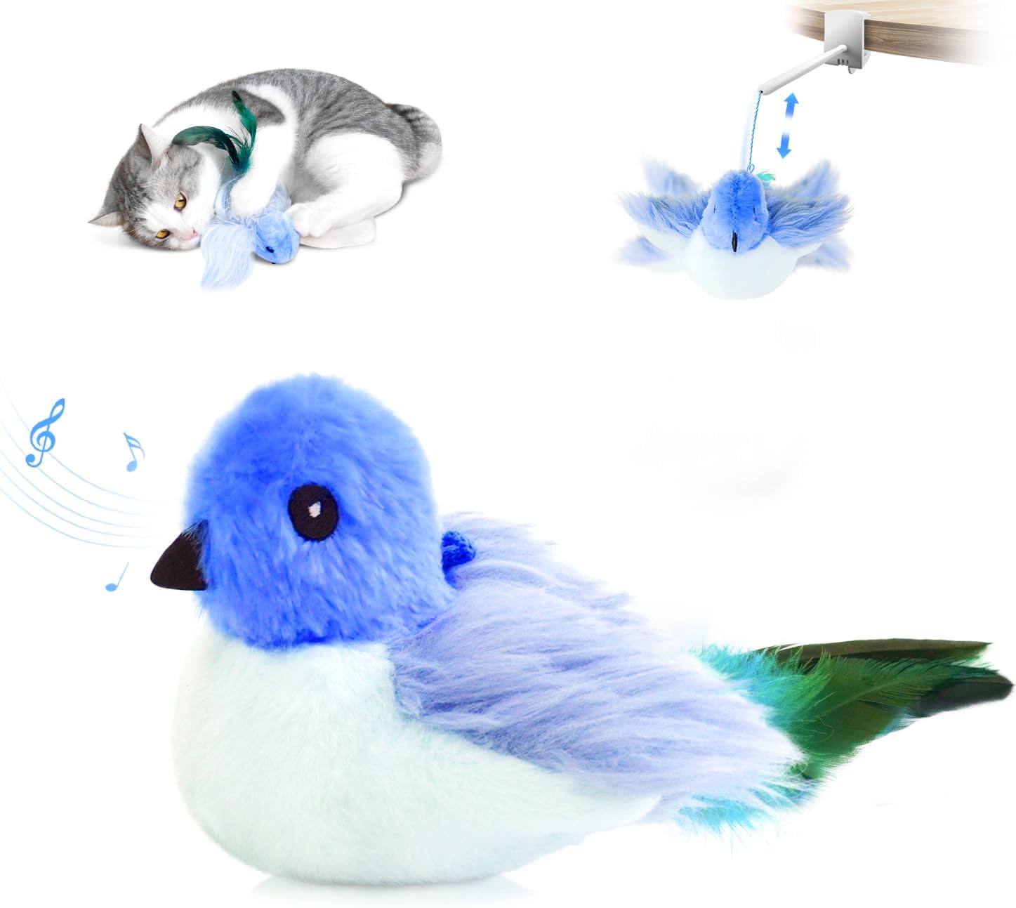 Jouet électrique interactif bleu – vole gazouille comme oiseau ...