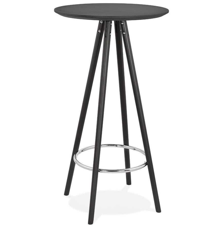 Table haute / Mange-debout rond 'GALA' design en bois noir | Leroy Merlin