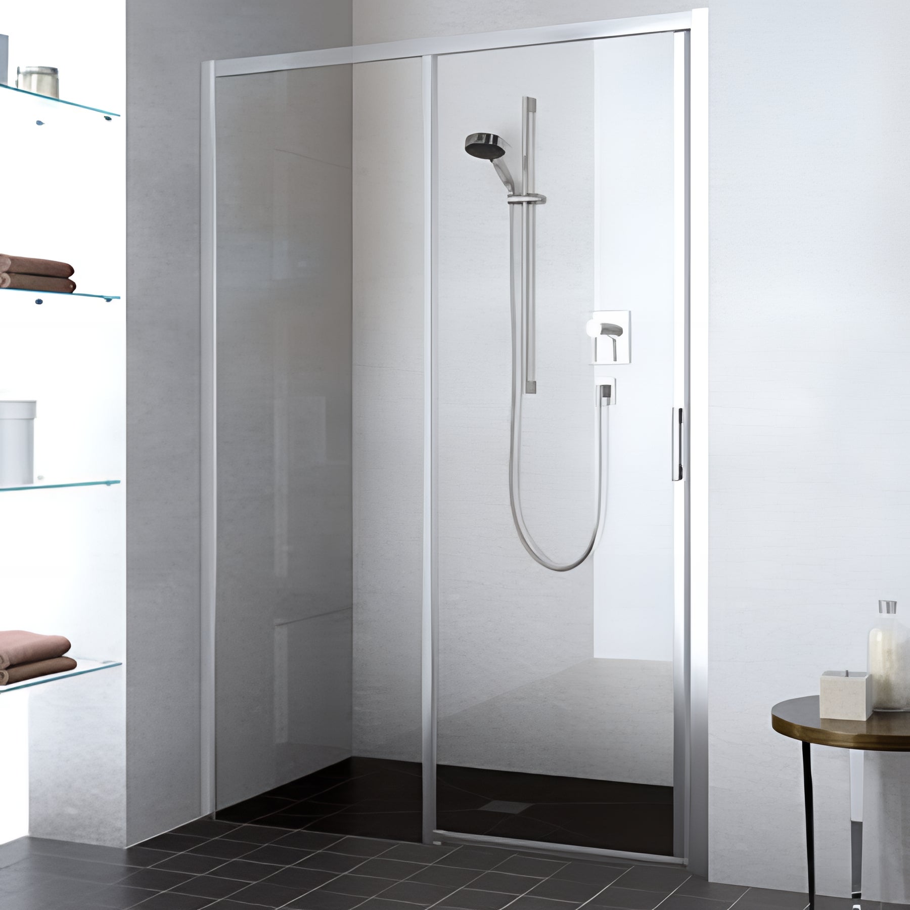 Paroi de douche coulissante largeur 120 cm hauteur 200 cm profilé ...