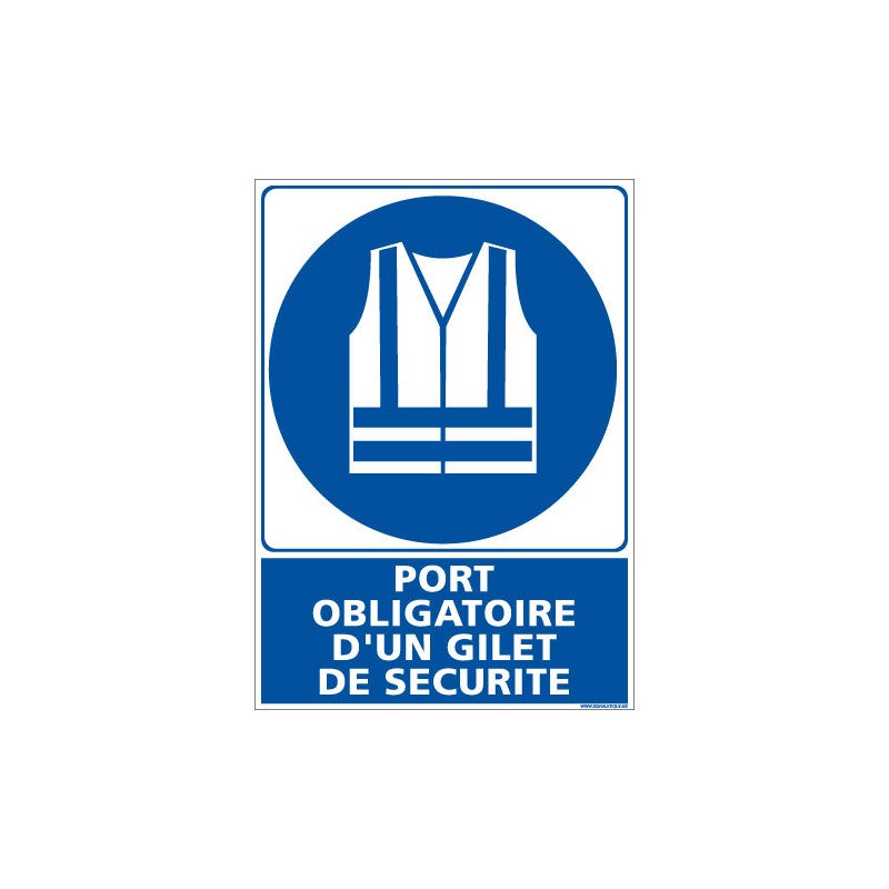 PANNEAU PORT OBLIGATOIRE D'UN GILET DE SECURITE (E0657) 150 x 210 mm ...