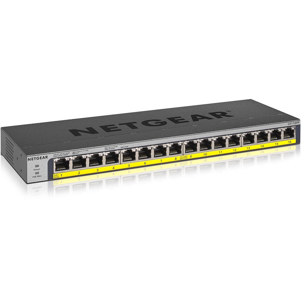 NETGEAR Switch rj45 giga 16 ports poe gs116pp | Leroy Merlin