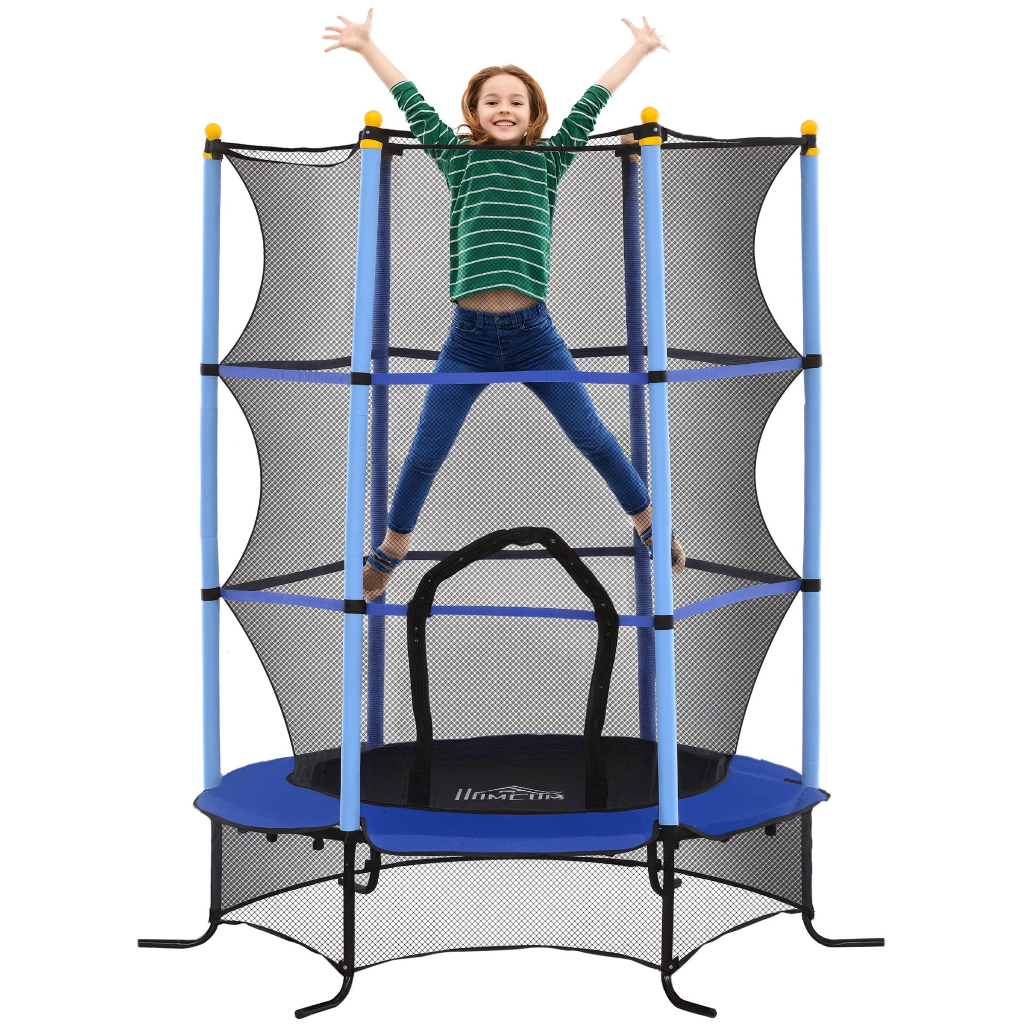 Children's trampoline, diameter 163 cm, with safety net, for indoor and ...