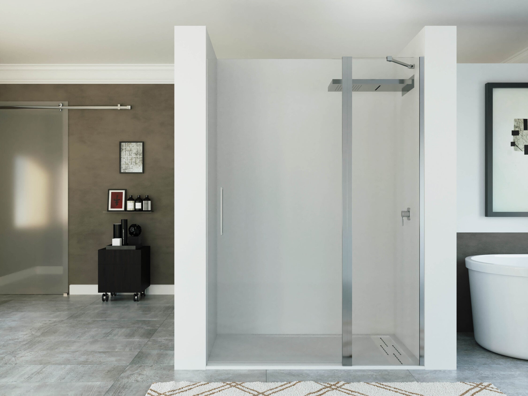 Mampara Abatible. Mampara Frontal Abatible. Alto 200 cm. Cristal ...