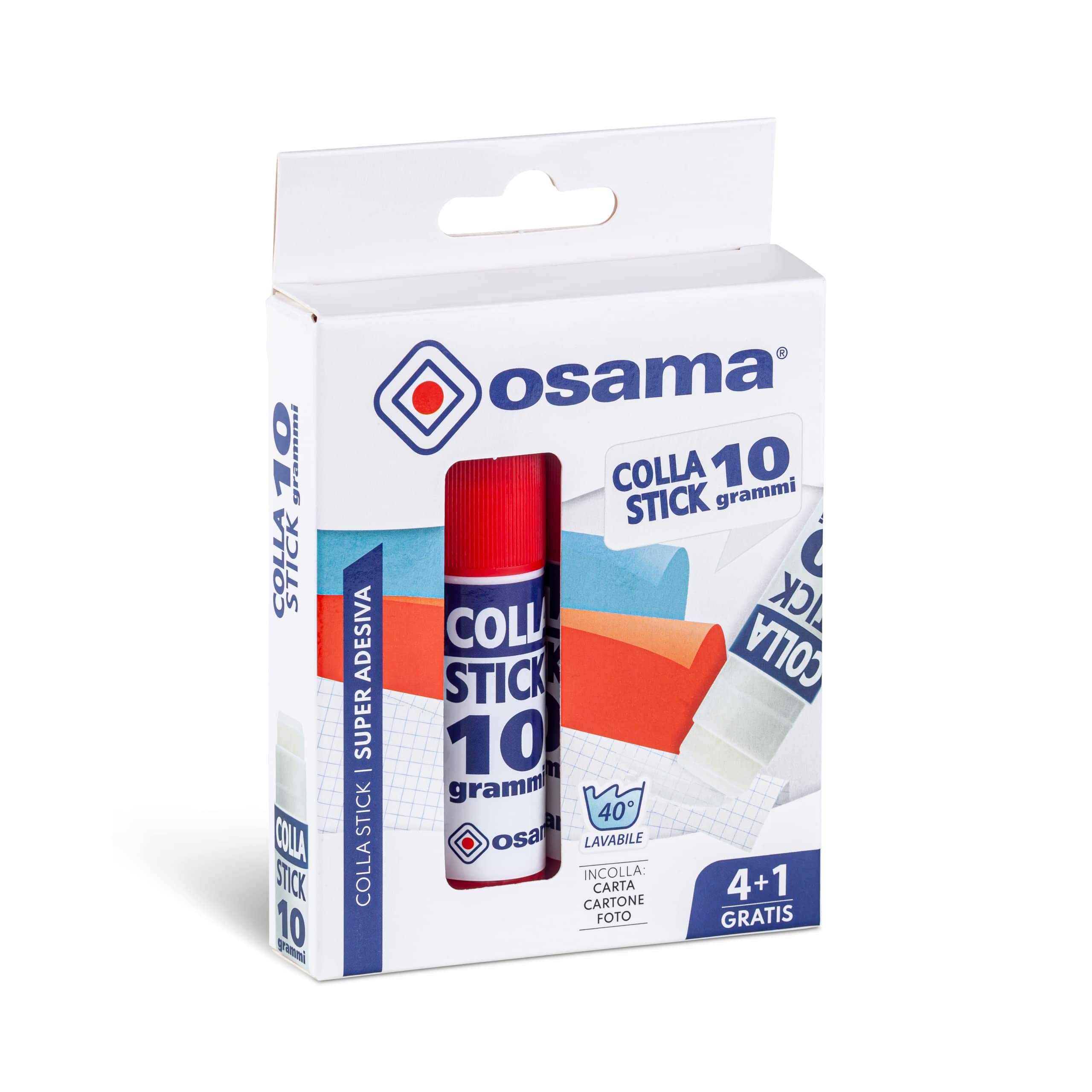 OSAMA - Colla Stick Extra Forte, 4 Pezzi + 1 Gratis, 10 gr - Set Colle ...