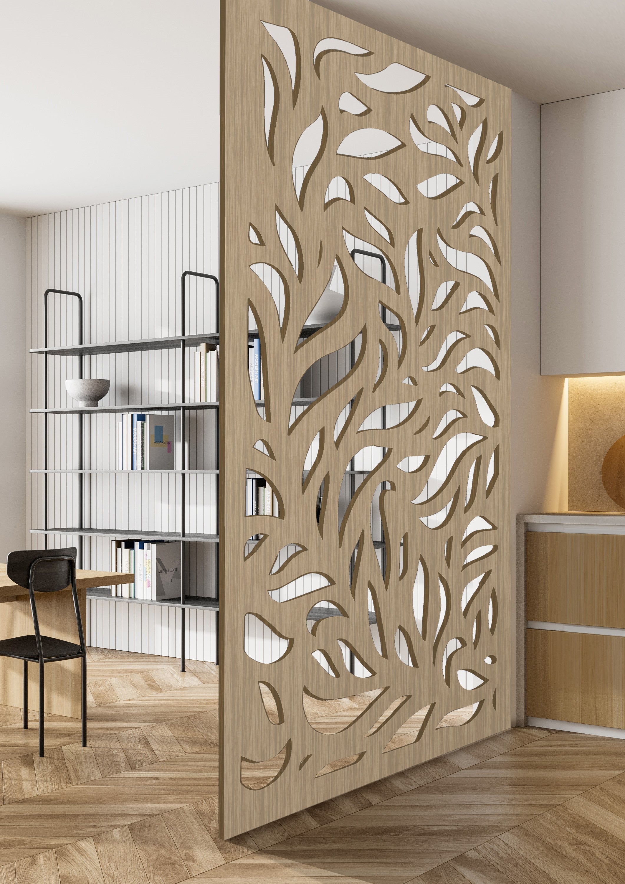 CLOISON DE SEPARATION BOIS TYPE Claustra décorative NINON chêne L.100 x ...