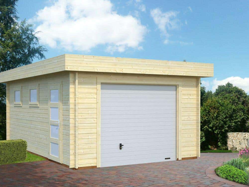 Garage toit plat Rasmus 19,0 m² - 1 place Palmako, 4.1x6m dim. ext ...