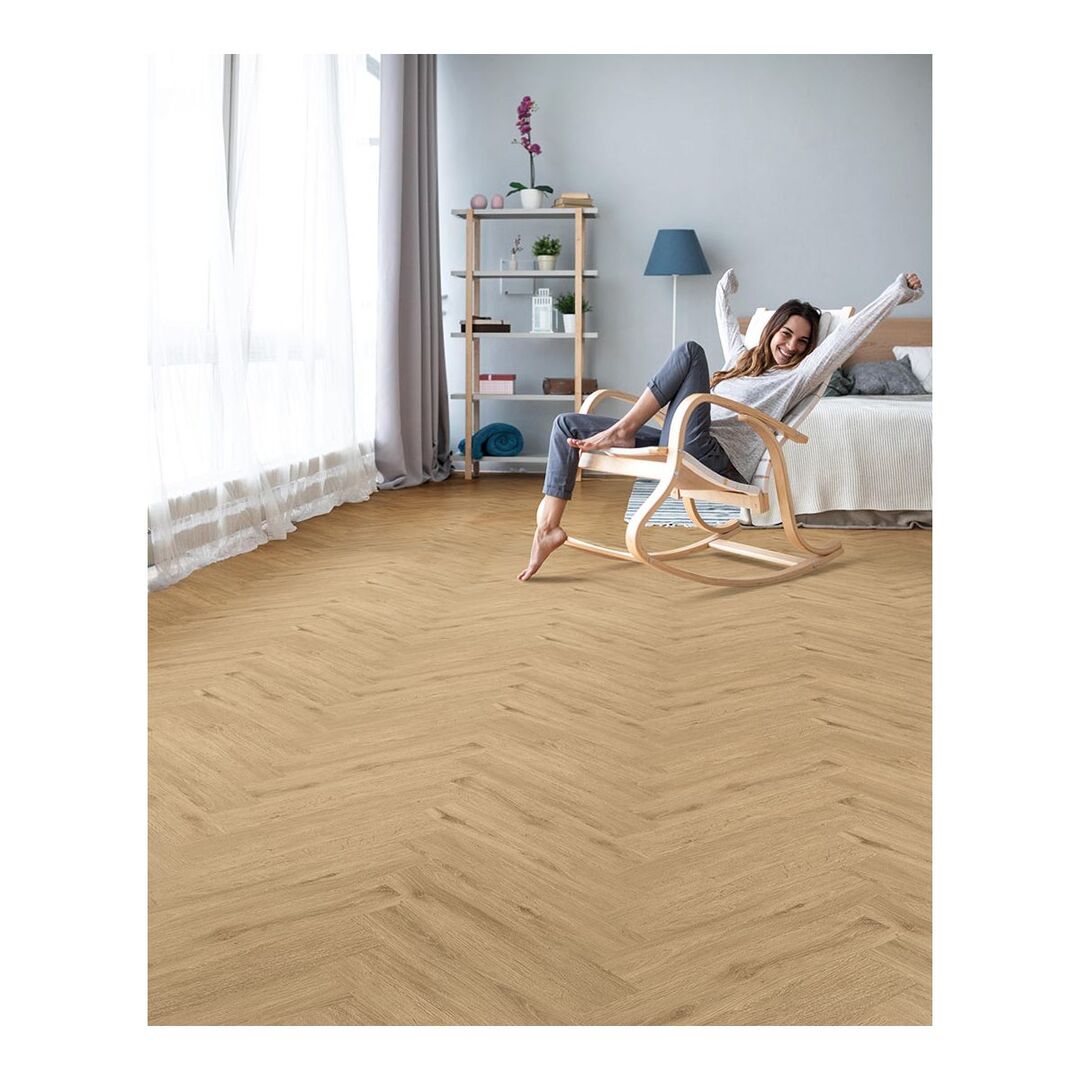 Lames PVC à coller bâtons rompus Coraline II-Dimensions:10,22x61,35 ...