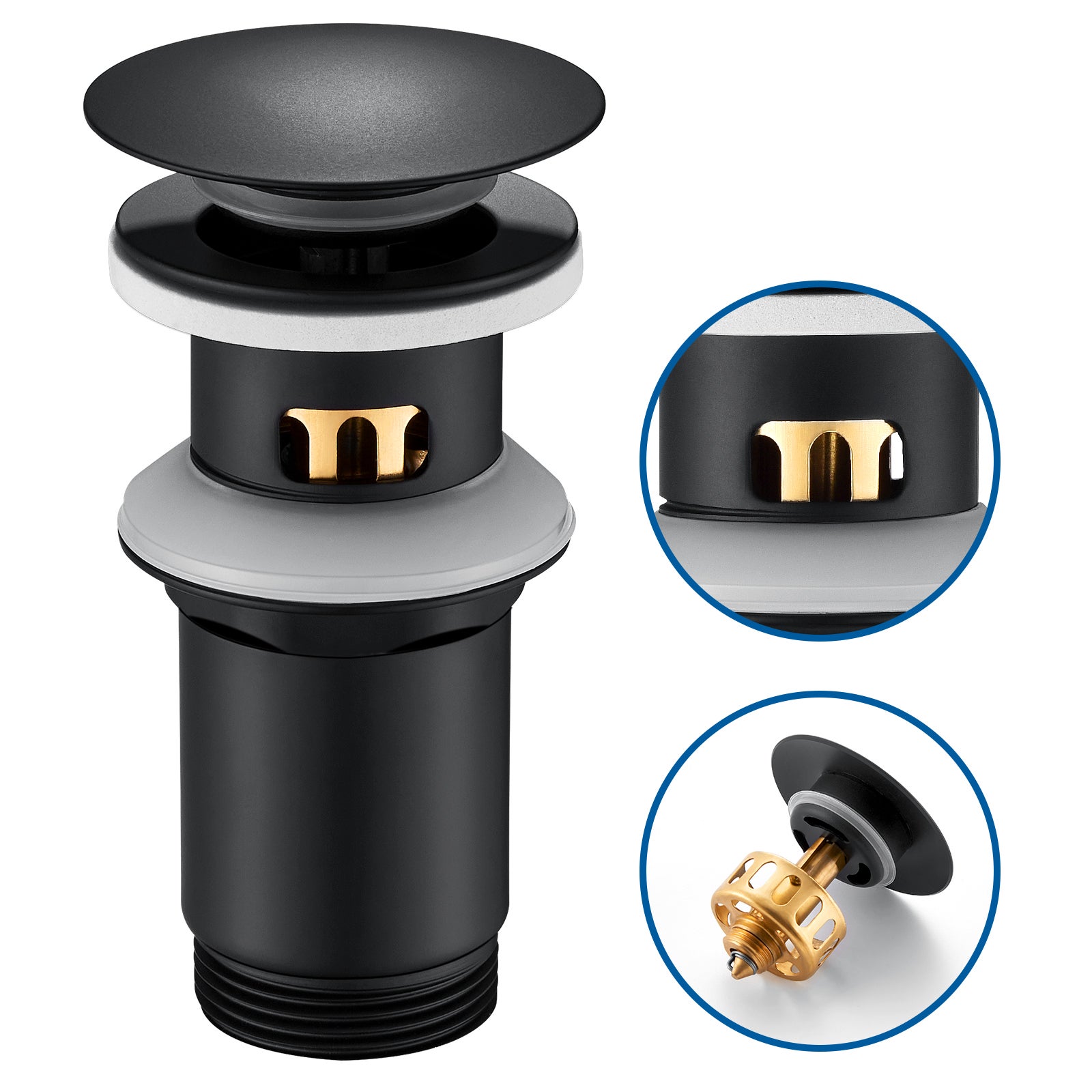 Auralum max Bonde de Lavabo Universelle avec Trop-Plein,Valve Pop-Up ...