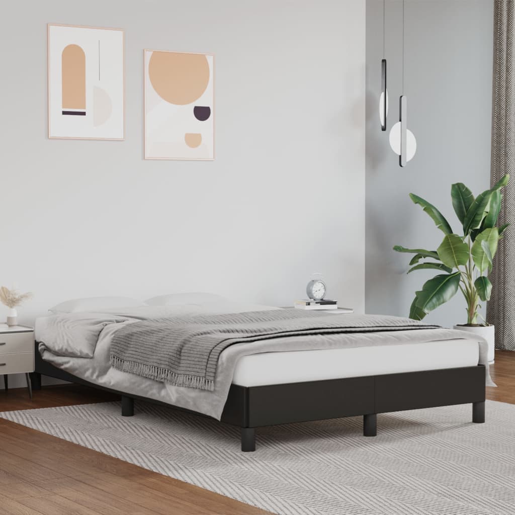 Estructura de cama negra 120x200 cm Polipiel | Leroy Merlin