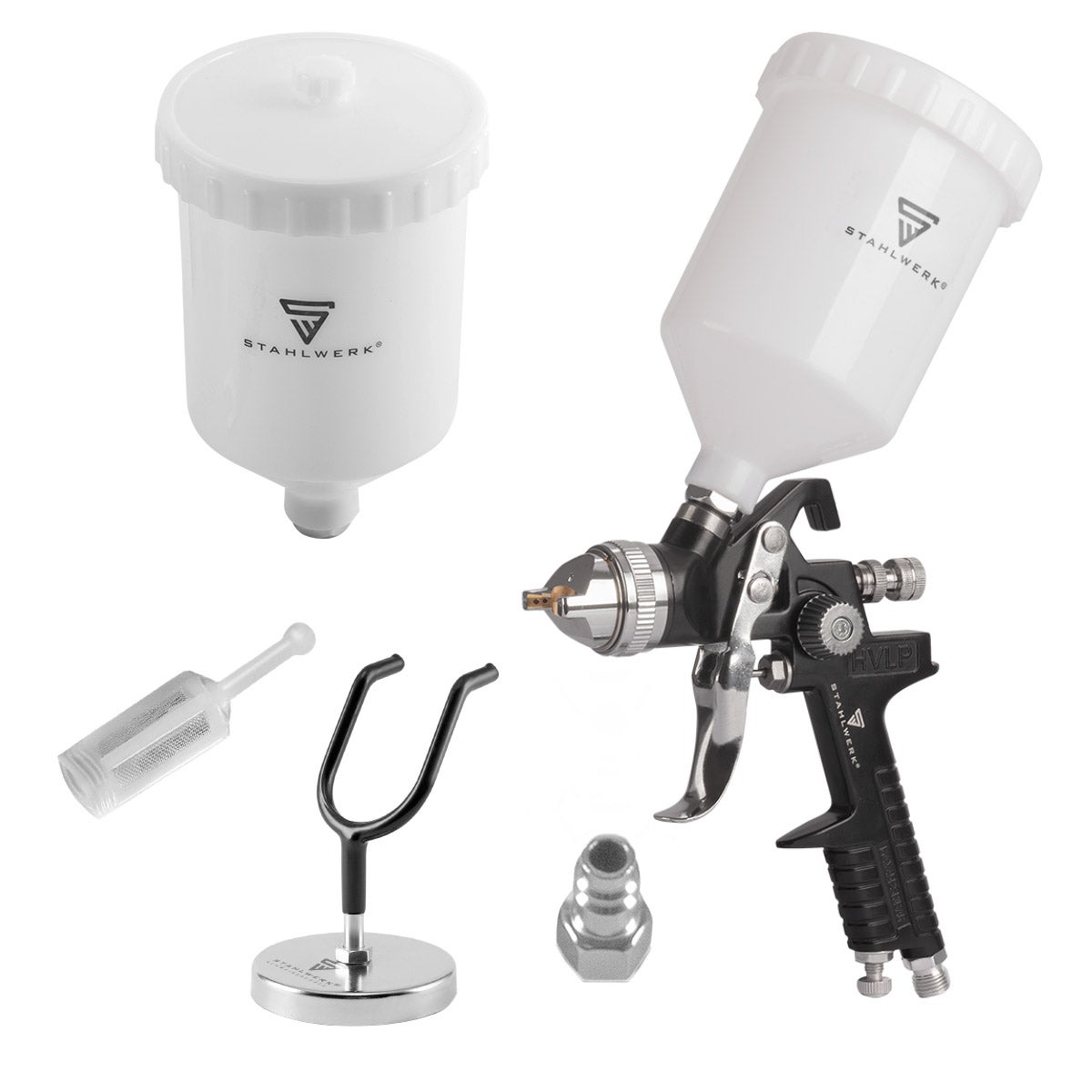 STAHLWERK Pistolet à peinture HVLP SG-600 ST avec buse de 1,4 mm et godet gravité de 600 ml ...