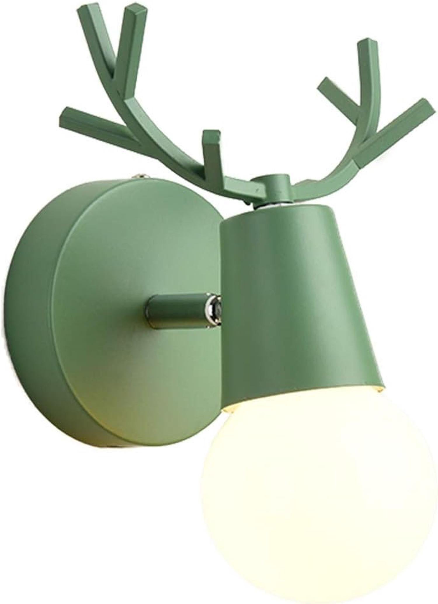 Lampes murales nordiques en fer, décoration de tête de cerf LED ...