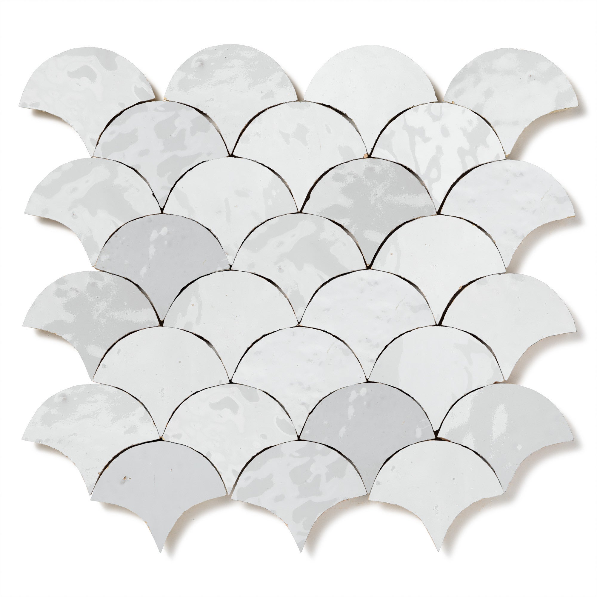 Carrelage Zellige Marocain Blanc Neige Petite Ecaille 7,8x9,8 cm (vendu ...
