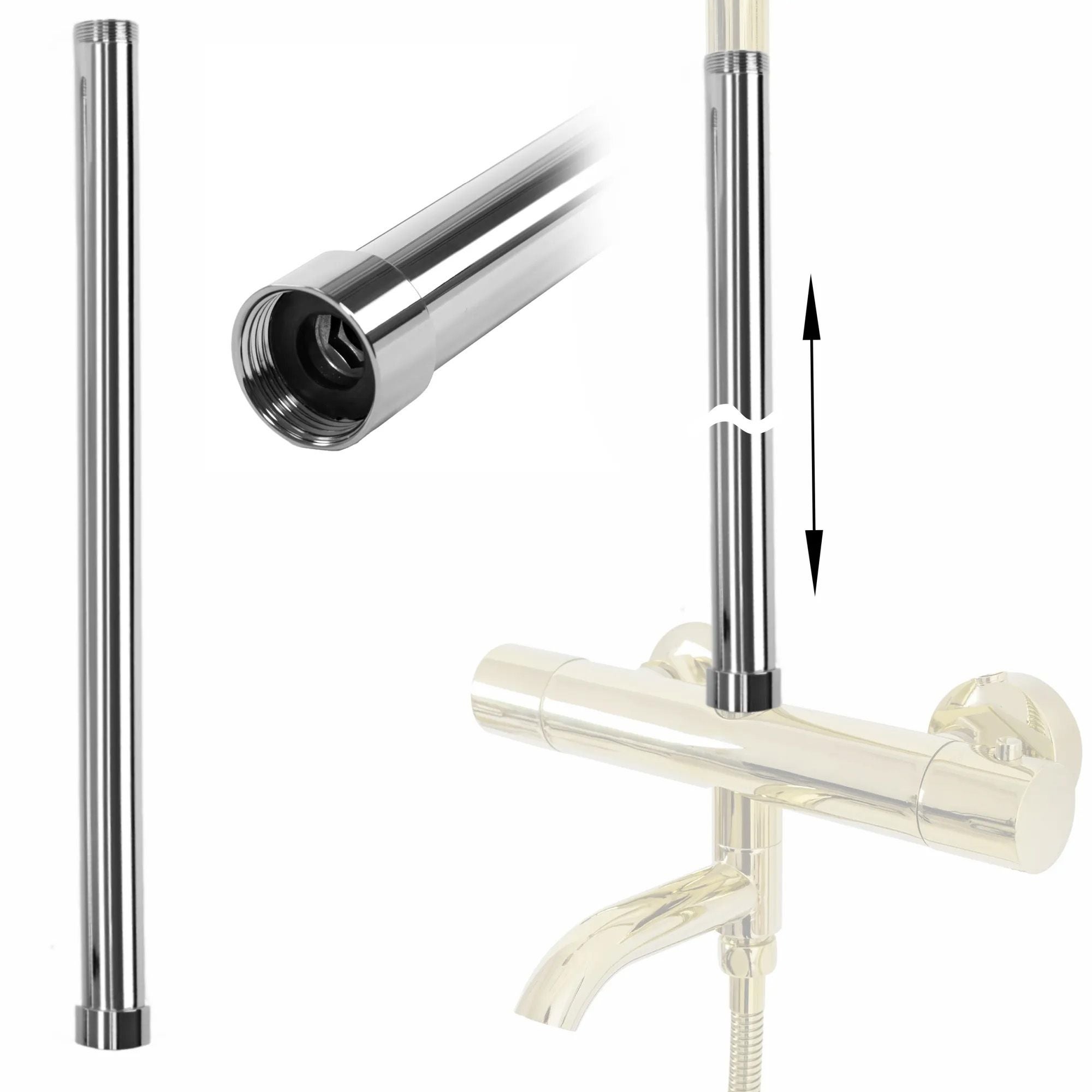 RALLONGE POUR ENSEMBLE BAIN-DOUCHE 50CM CHROME | Bricoman