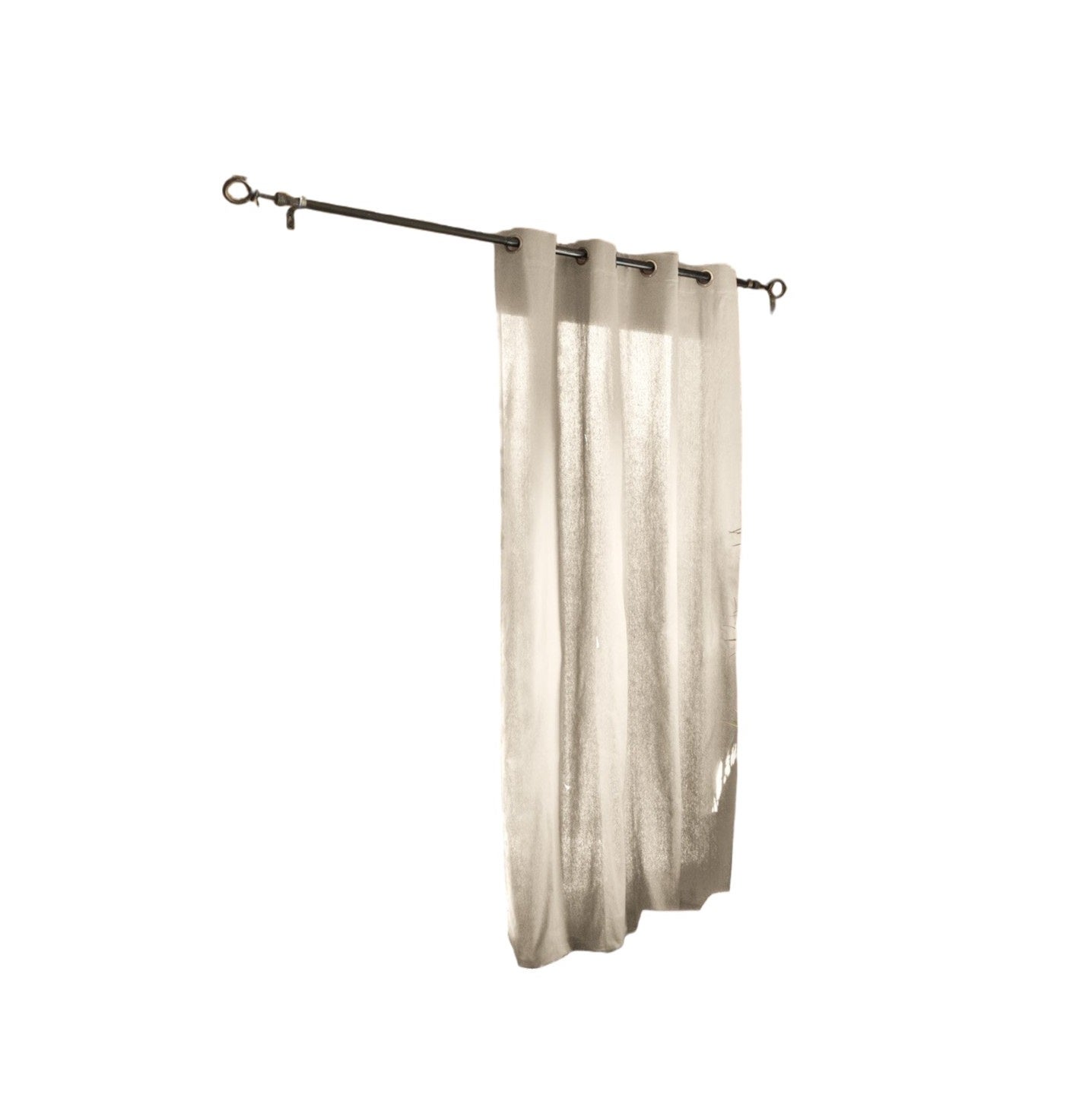 Rideau en coton 140 x 260 cm Kala grege | Leroy Merlin