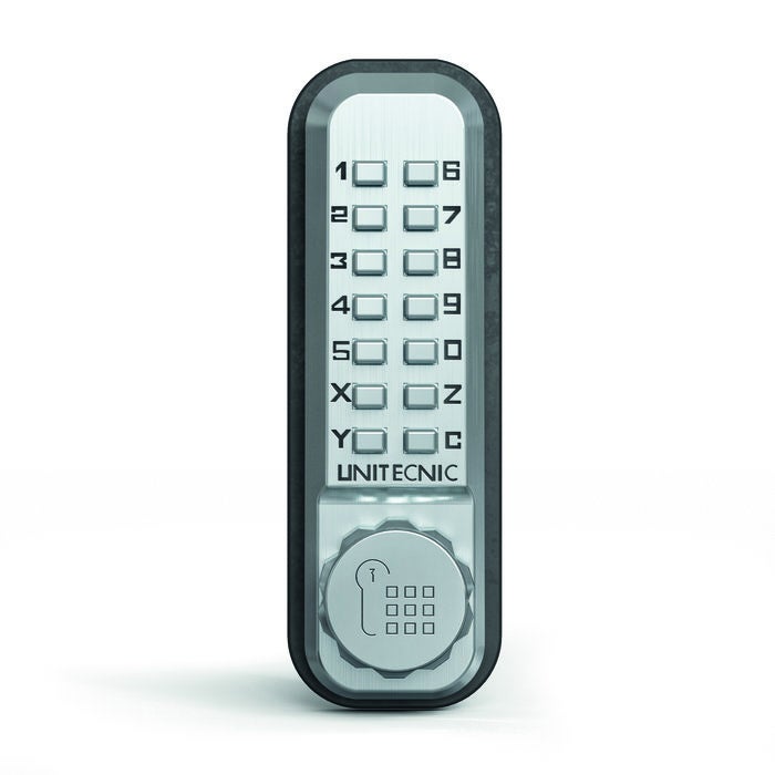 Verrou à code mécanique autonome Unitecnic - Avec pêne dormant en applique - Ouverture par code ...