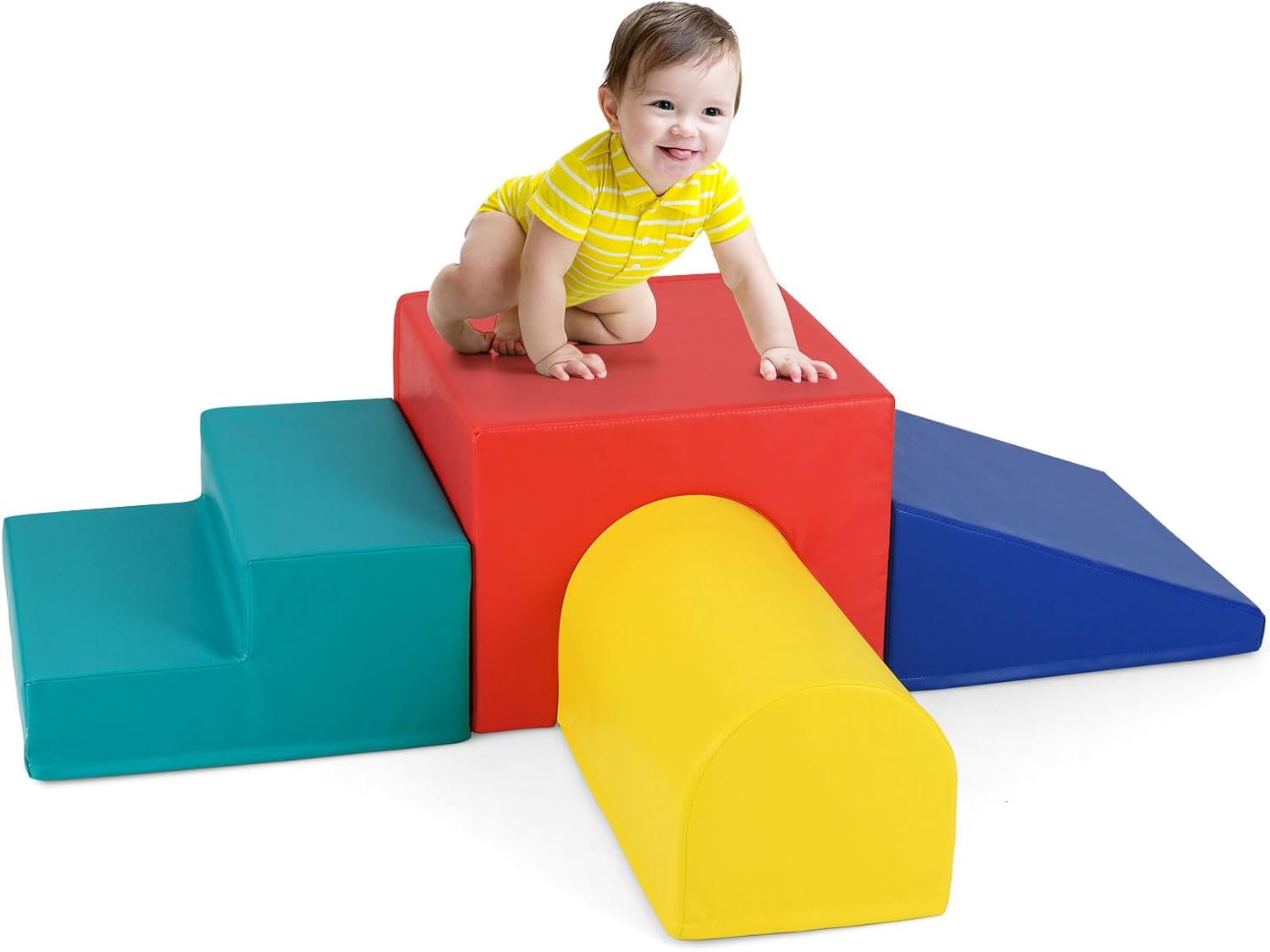 4 PCS Parcours Motricité Bébé, Module Motricité en Mousse, PU+EPE Haute ...