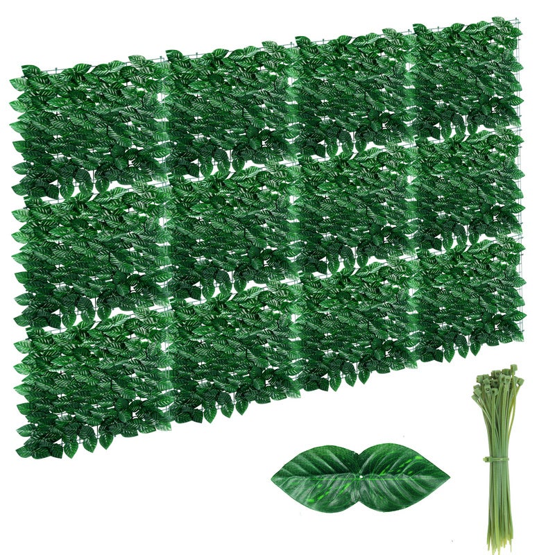 Clôture en Feuillage Artificielle 100x300CM avec Feuilles Polyester ...
