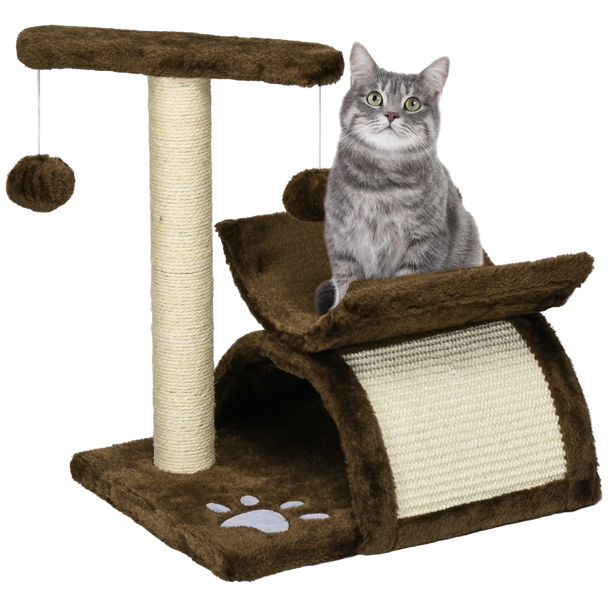 Jouet de jeu de griffoir arbre à griffer pour chats avec lit 2 balles ...