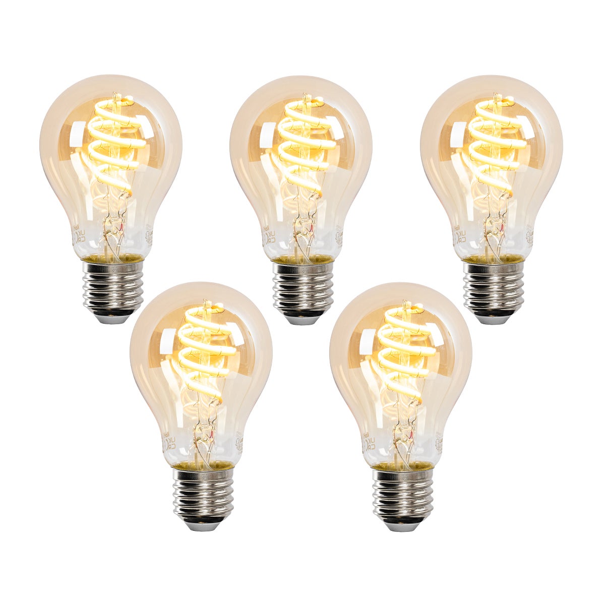 Juego de 5 Bombilla LED Inteligente | Wifi | Smart E27 A60 dorada 4W 270 lm 1800-3000K | Leroy ...