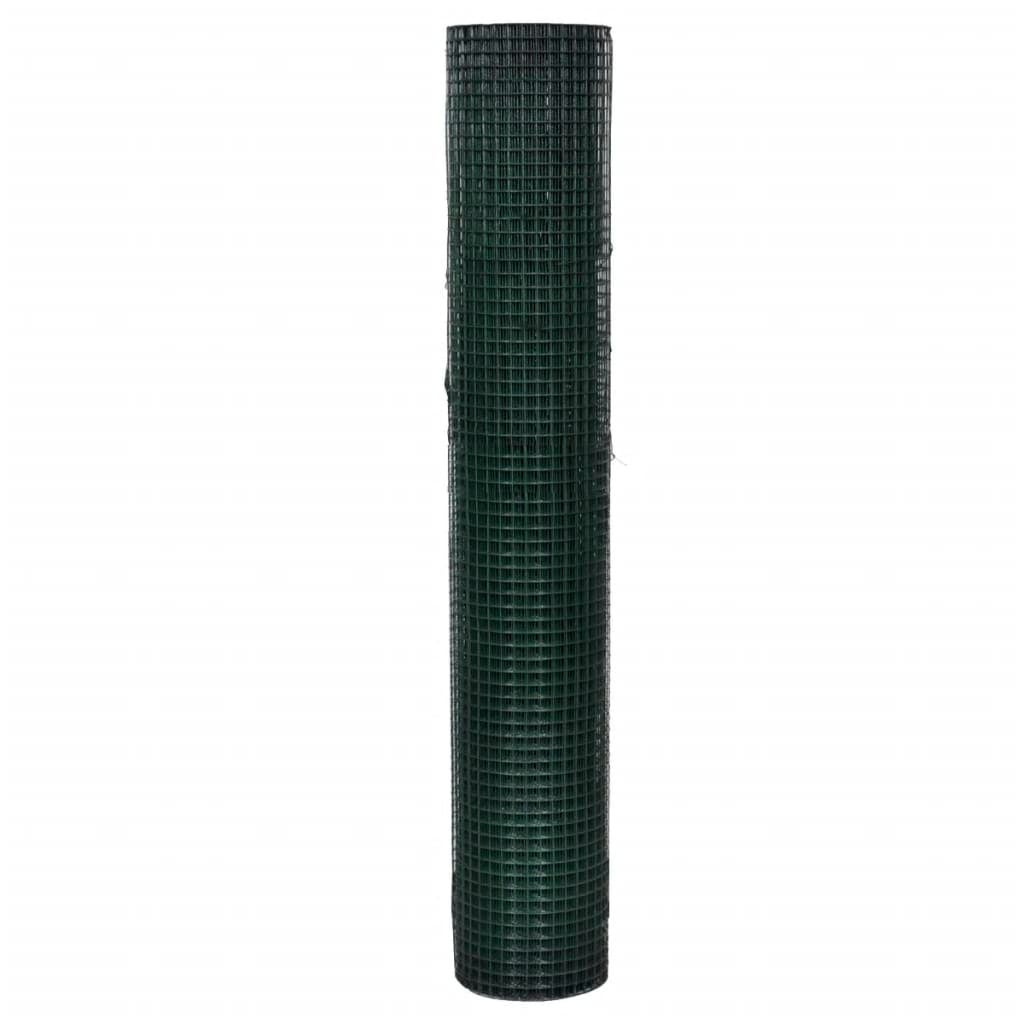Recinto Pollaio in Rete Zincato Rivestimento PVC 10x1 m Verde CFW71941 ...