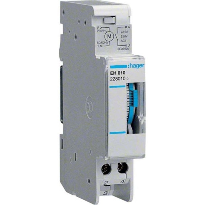 Hager - EH010 - Interrupteur Horaire 1 voie 24h 1M | Leroy Merlin