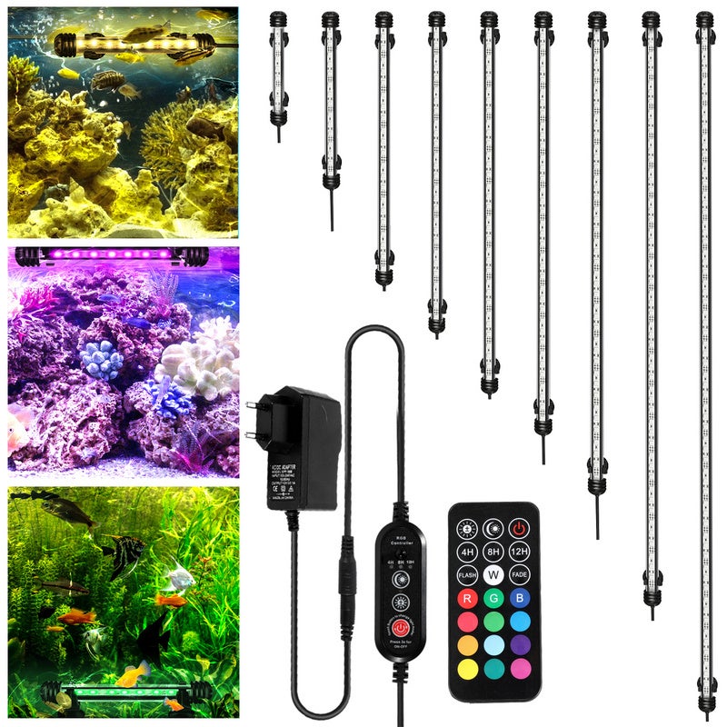 Lampe Aquarium LED RGB éclairage Lampe avec Telecommande -58cm | Leroy ...