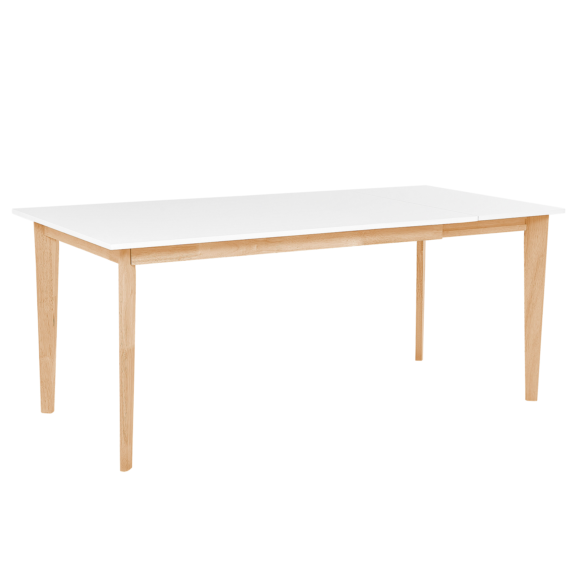 Table à manger extensible blanche et bois clair 140/180 x 90 cm SOLA ...