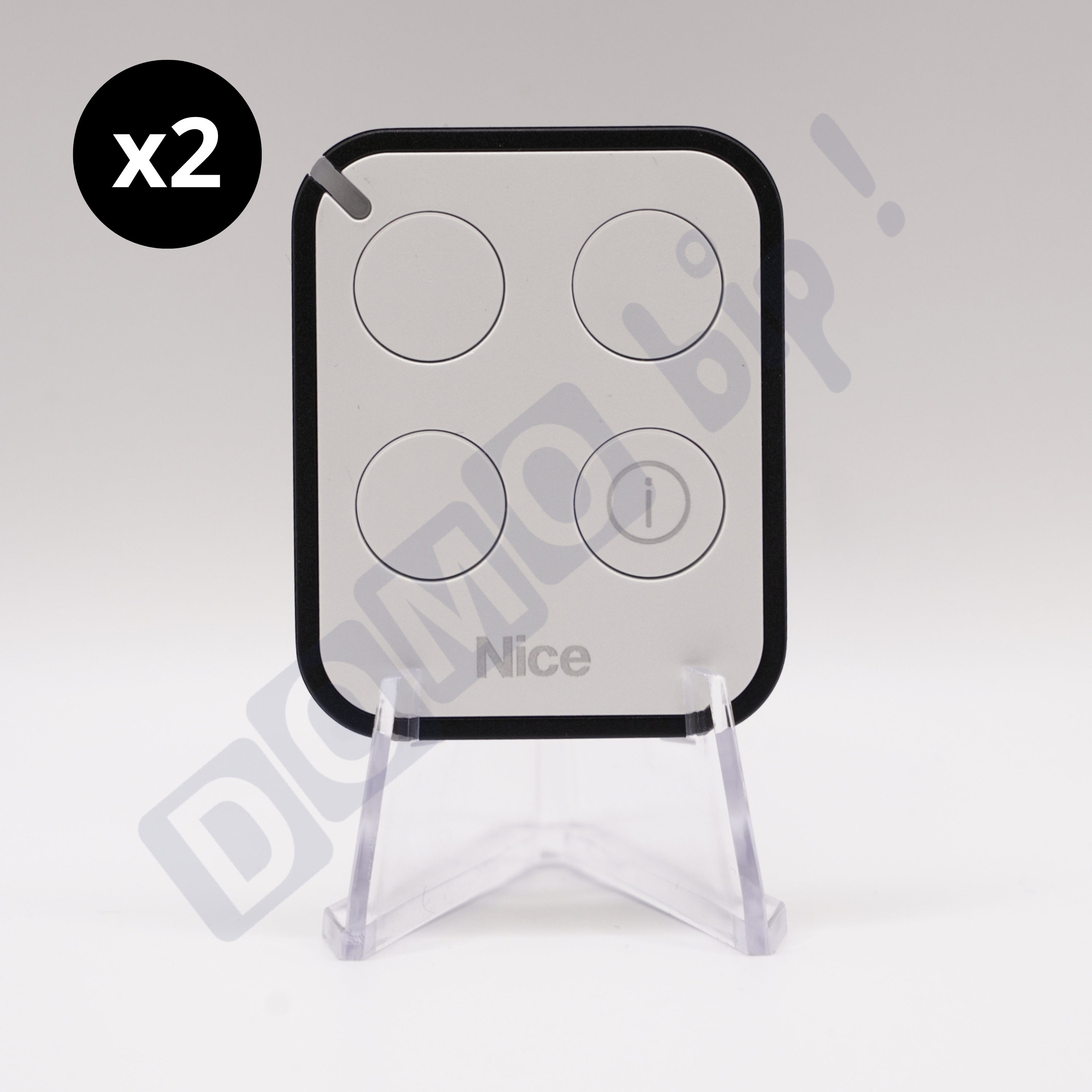 Lot de 2 Télécommandes NICE ON3EBD, 433,92 MHz, 3 canaux + 1 porte-clés Domobip | Leroy Merlin