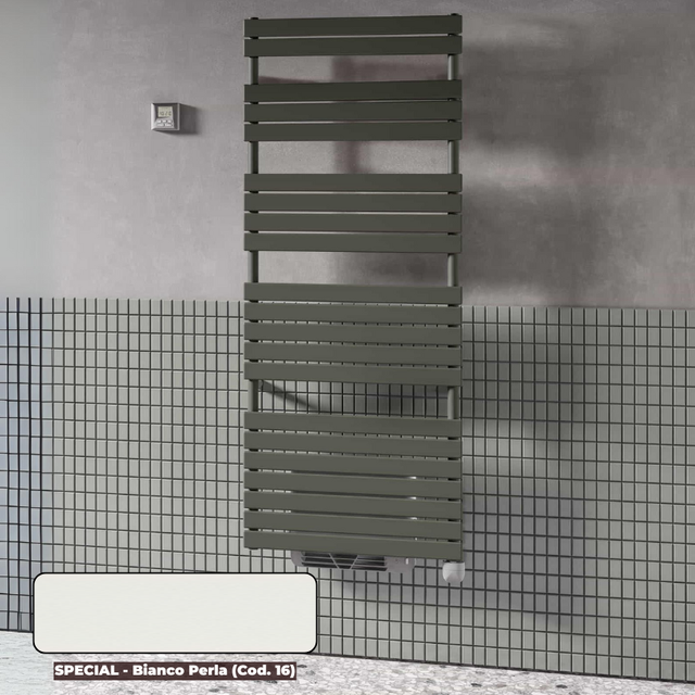 Sèche-serviettes électrique + soufflant 500W blanc perle XILO BOOSTER ...