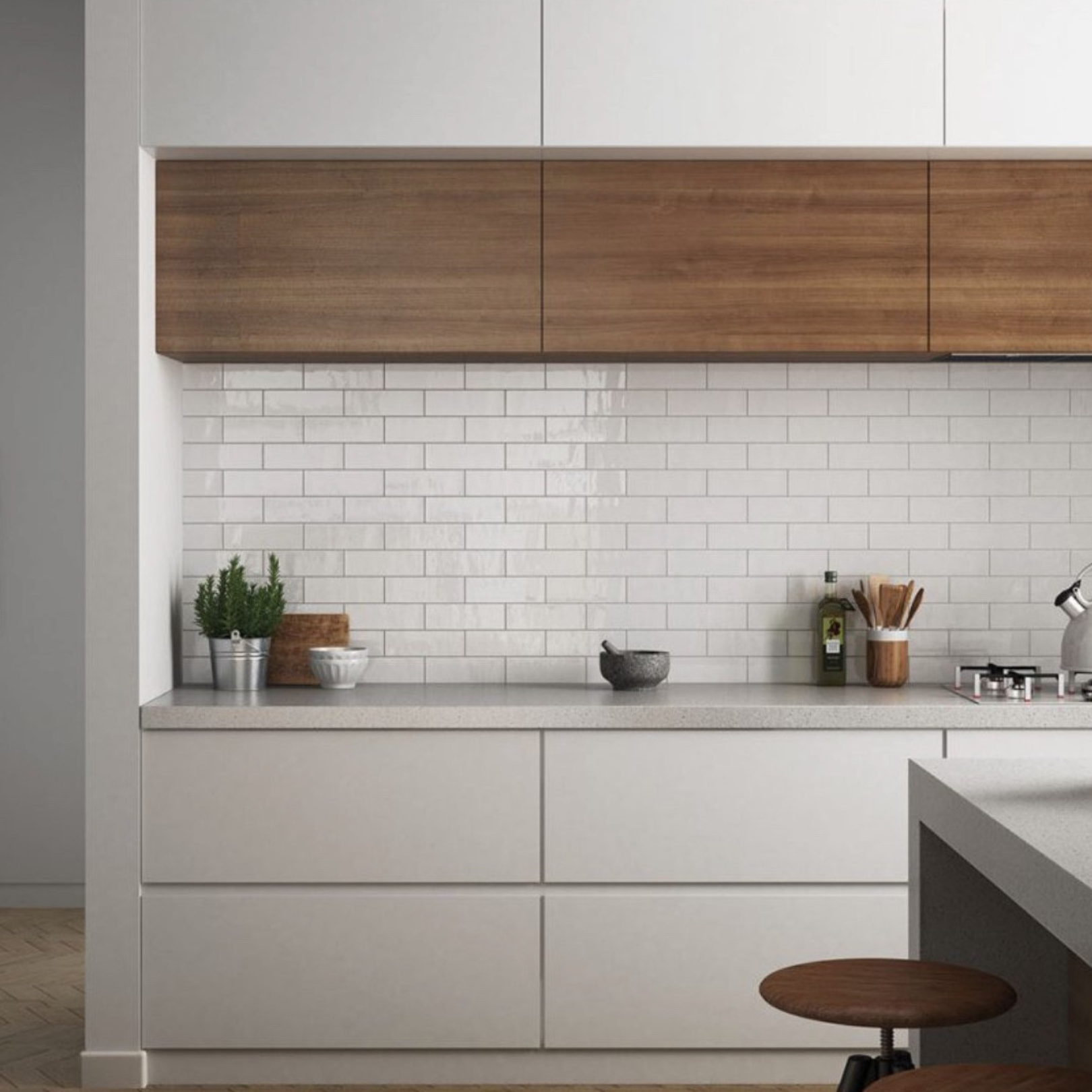 Carrelage mural faïence effet artisanal COUNTRY 40x6.5cm Bianco ...