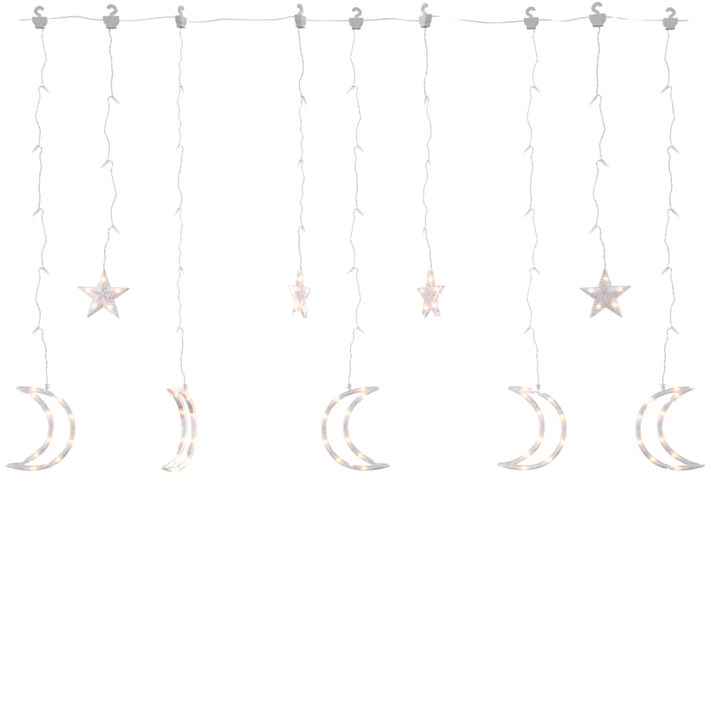 Luces estrella y luna 345 LEDs blanco cálido con control remoto ...