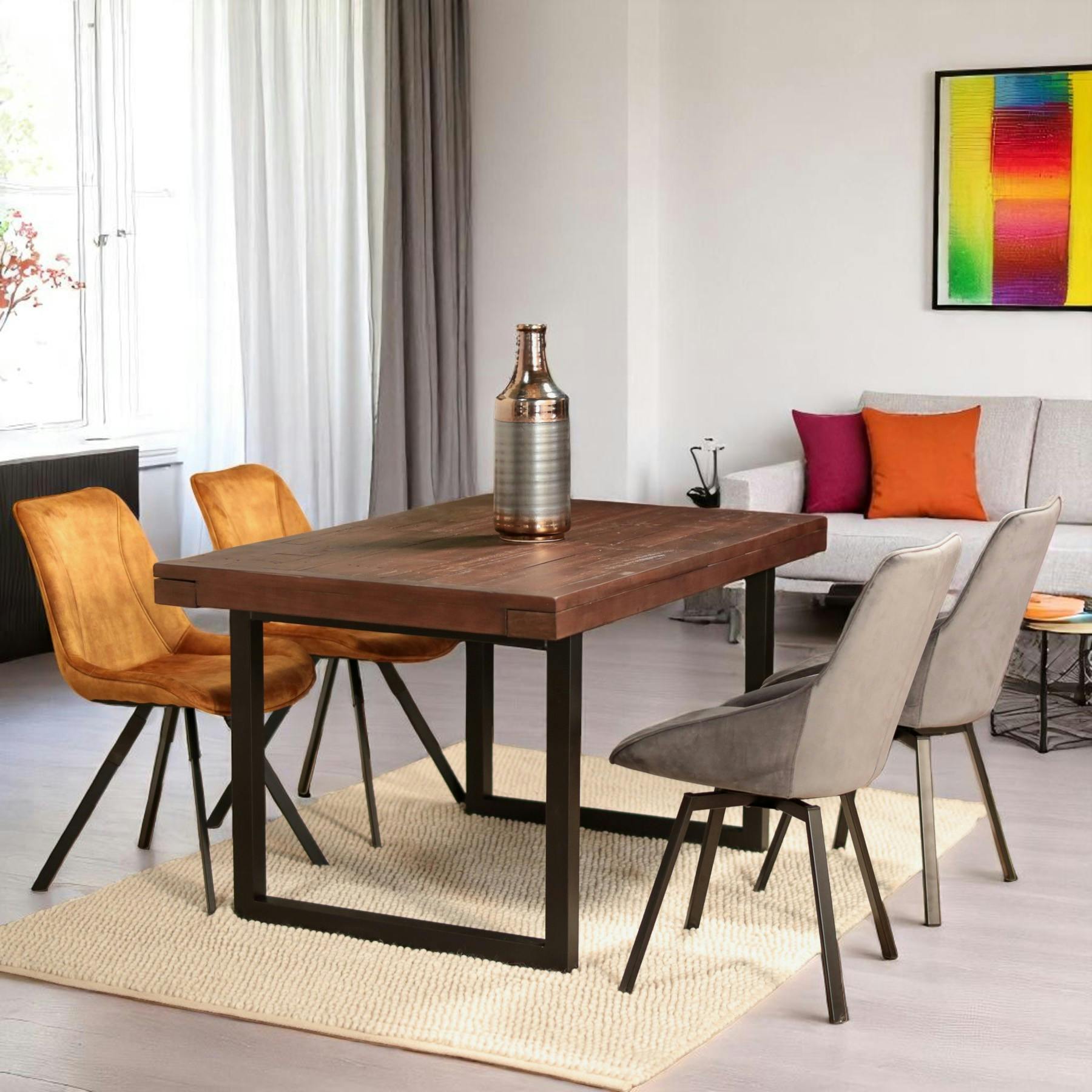 Table à manger extensible bois recyclé 140-180 SAMOA | Leroy Merlin