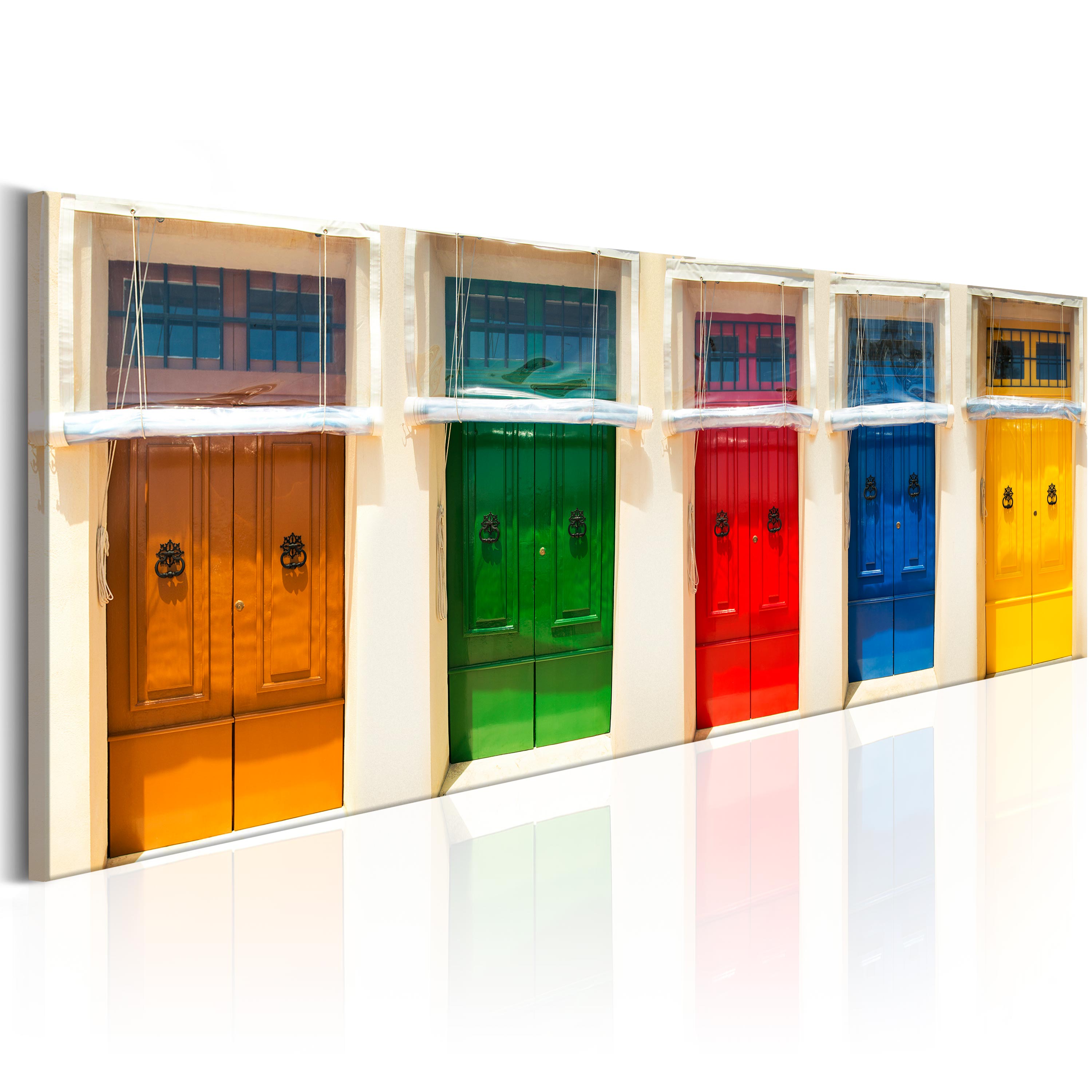 Tableau - Colourful Doors [120x40] | Leroy Merlin