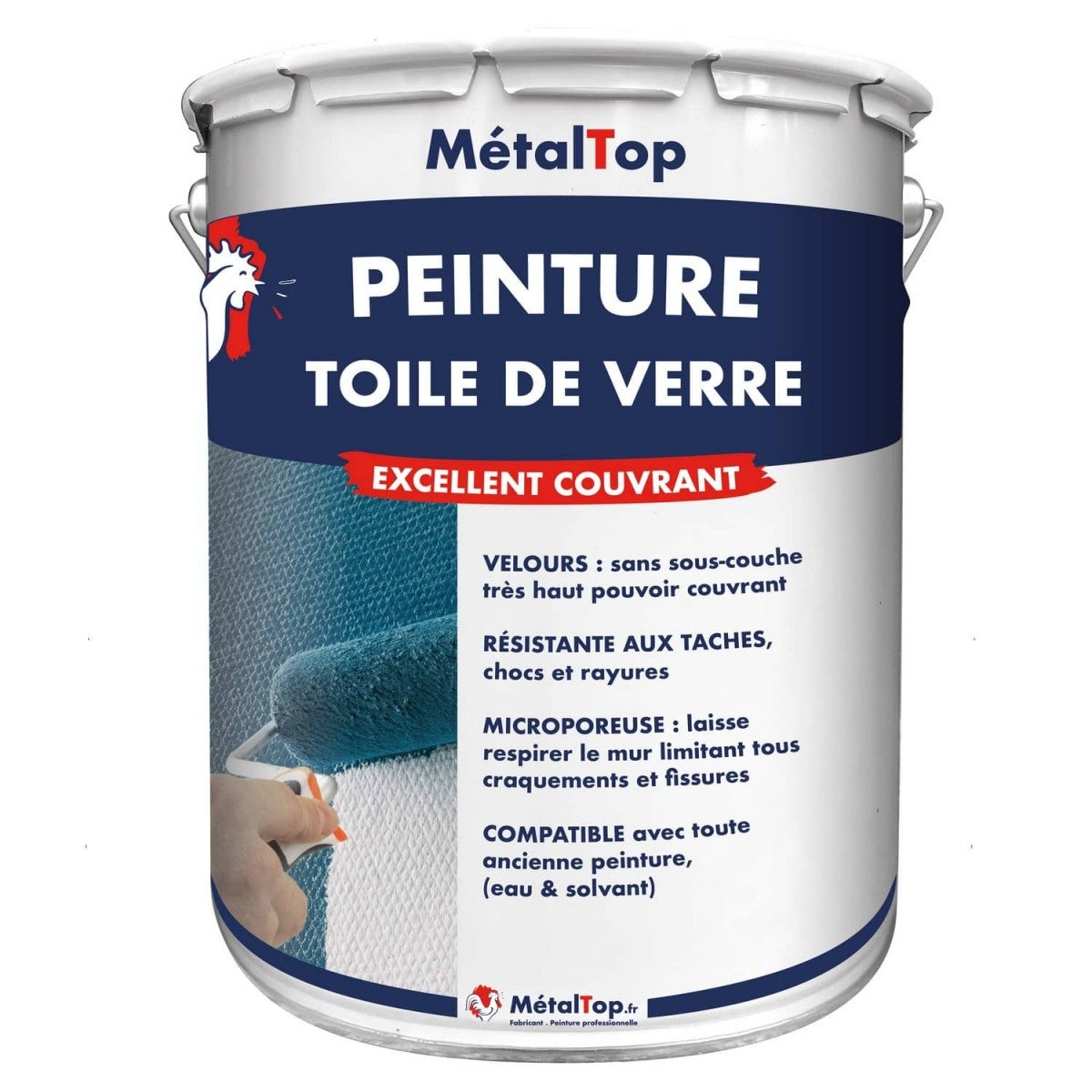 Peinture Toile De Verre - Metaltop - Orange sang - RAL 2002 - Pot 15L ...