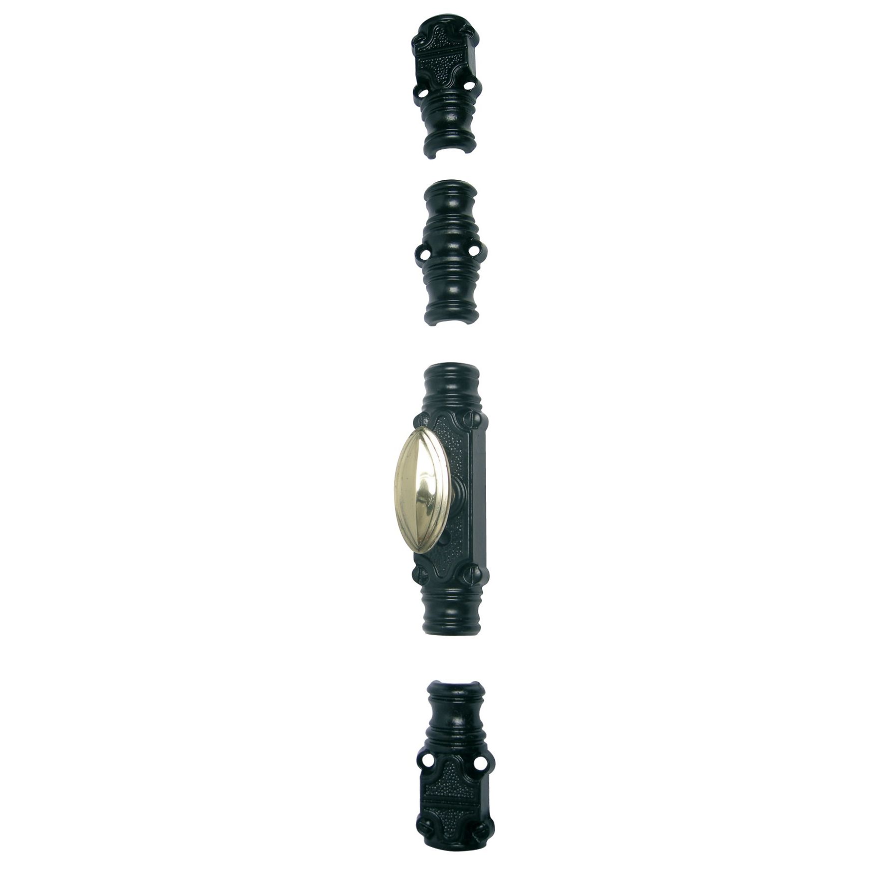 Crémone décorative RY16D époxy noir à bouton laiton - JARDINIER MASSARD ...