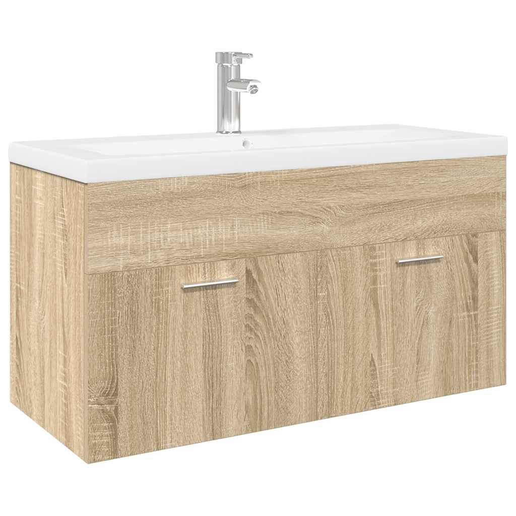 Mueble de ba?o con lavabo integrado roble Sonoma | Leroy Merlin