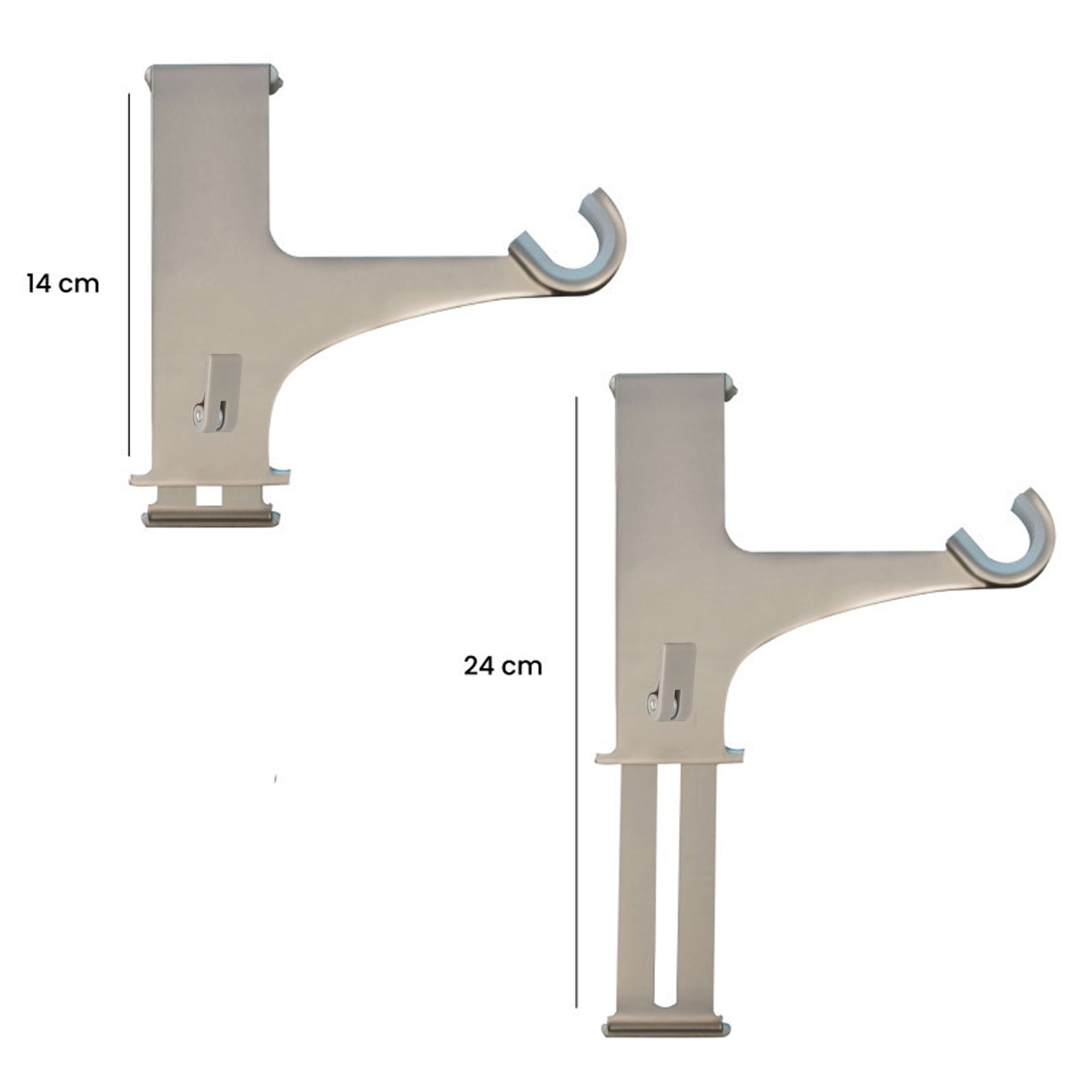 2 Supports Sans perçage, Givre, D.20/28, pour Tringle à Rideau sur ...