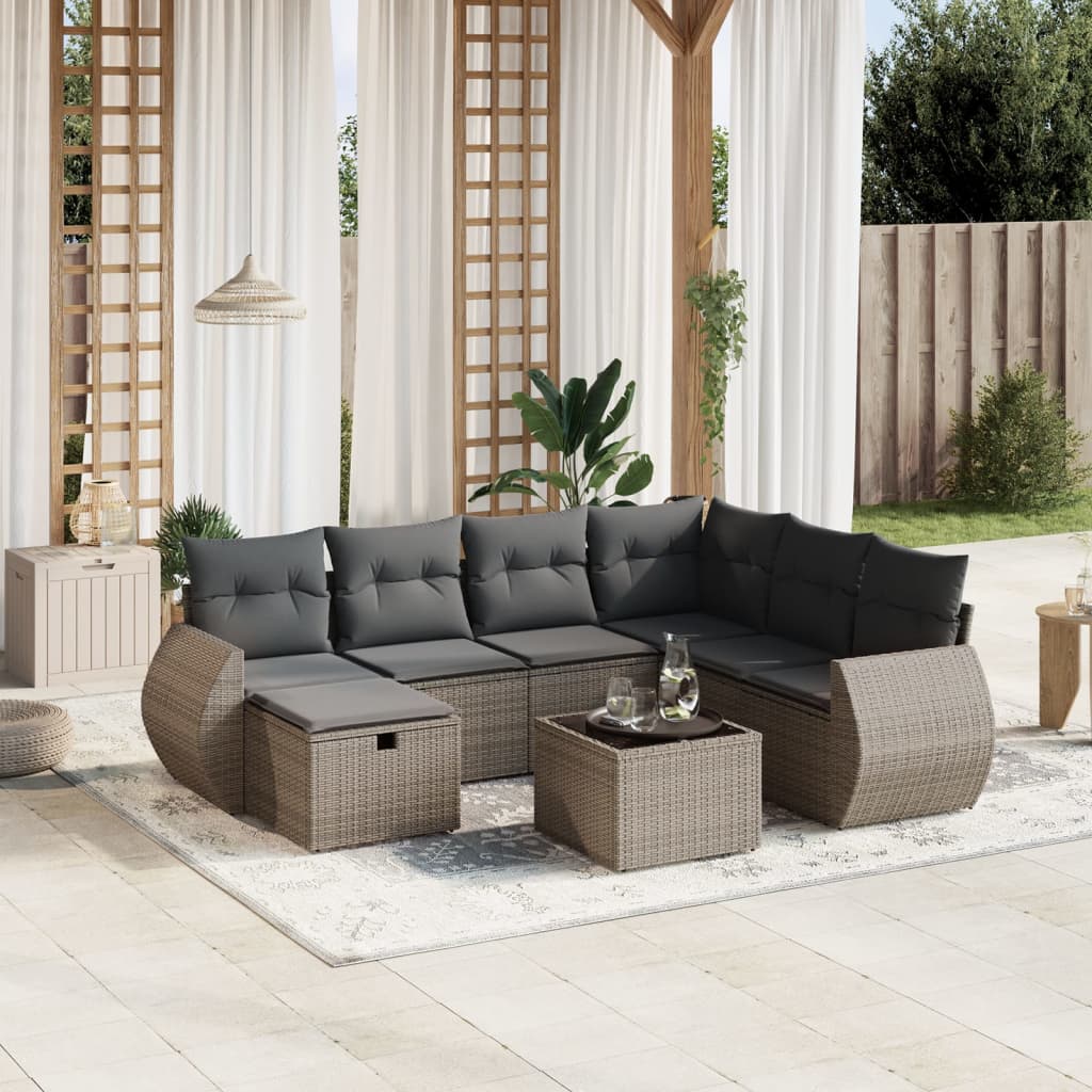 Salon de jardin 8 pcs | Mobilier d'Extérieur | Ensemble de Table et ...