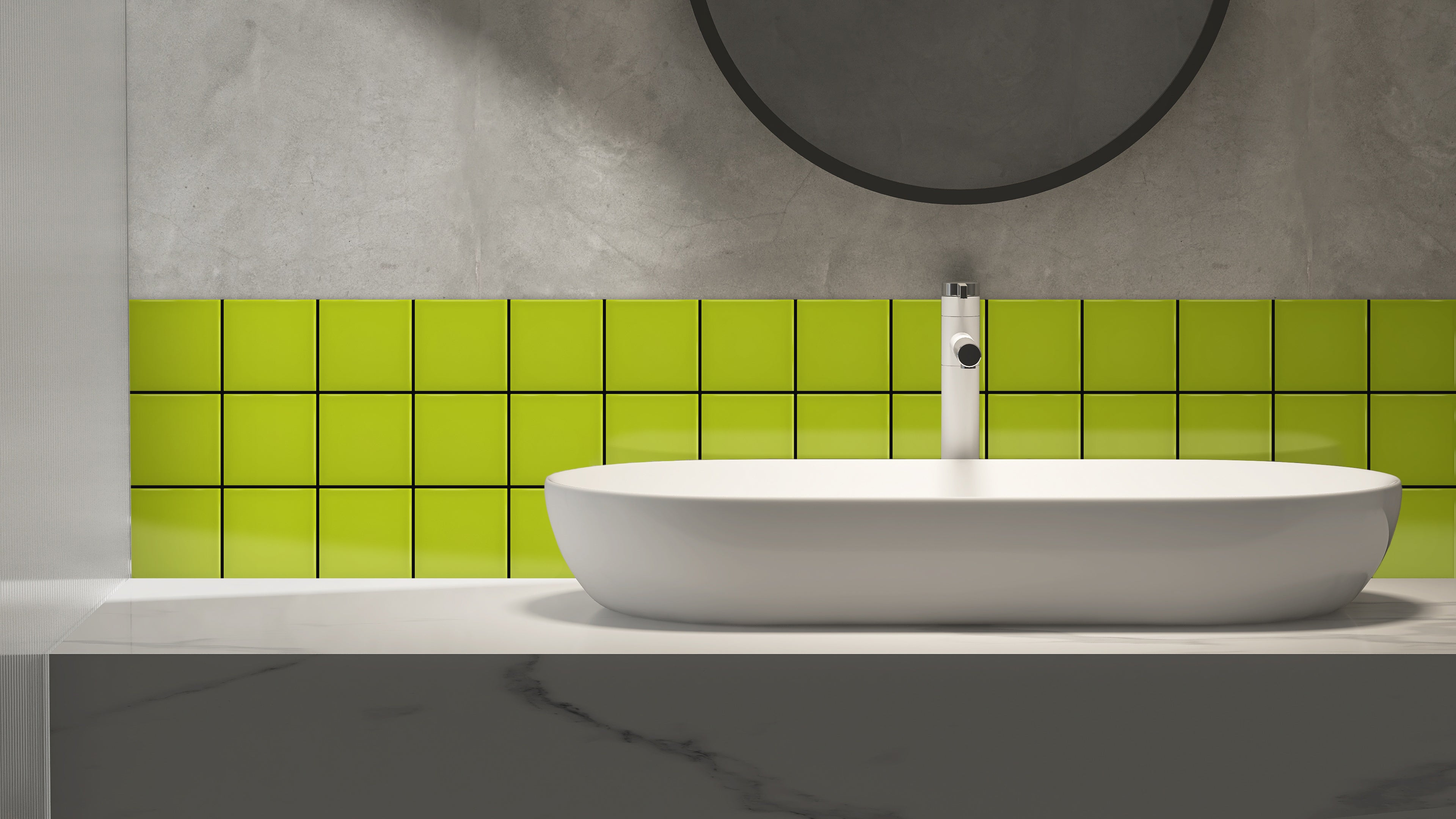 Carrelage mur interieur 10x10 cm finition lisse Couleur Vert Mousse ...